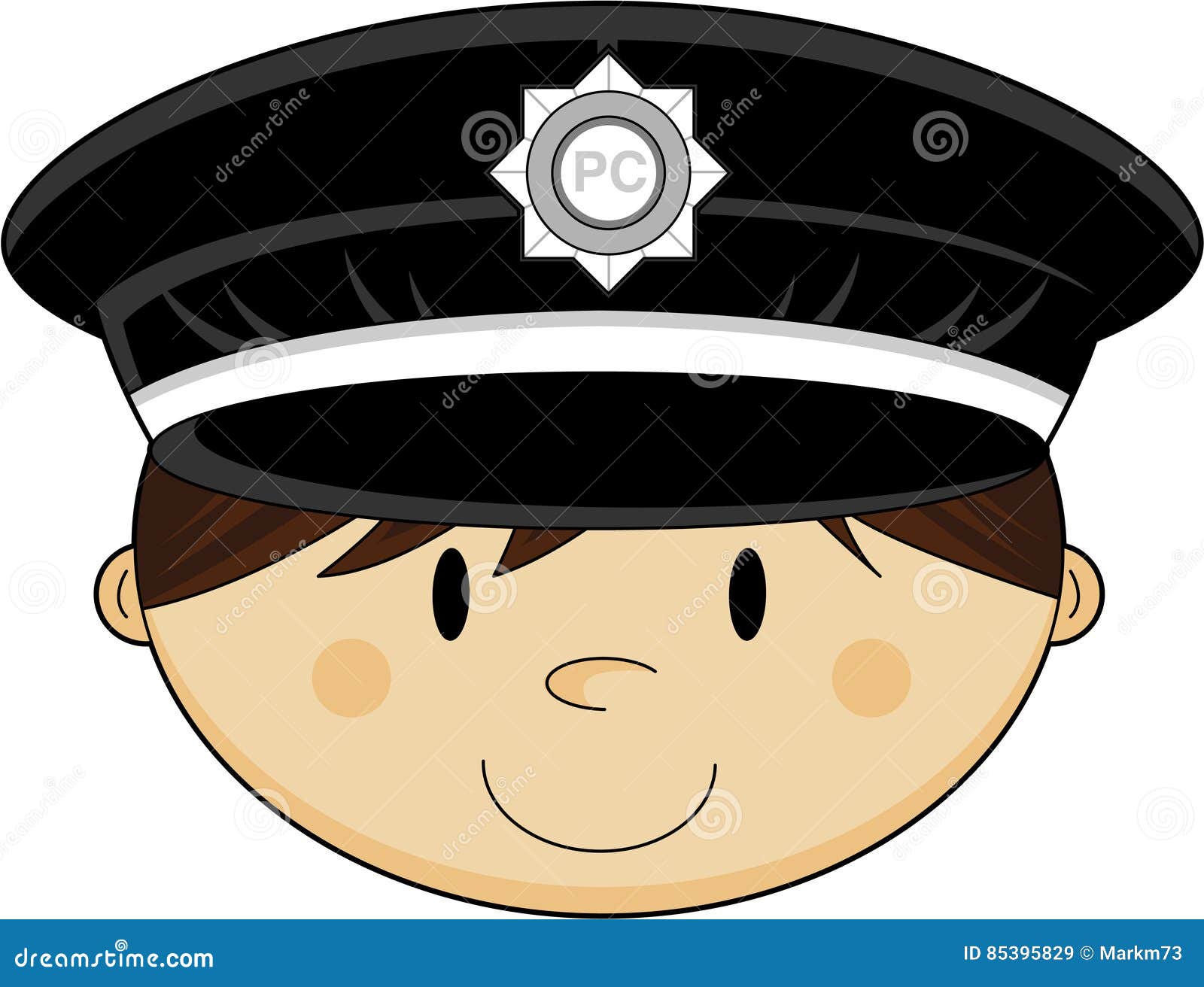 Cartoon Policeman Head stock vector. Illustration of isolated - 85395829