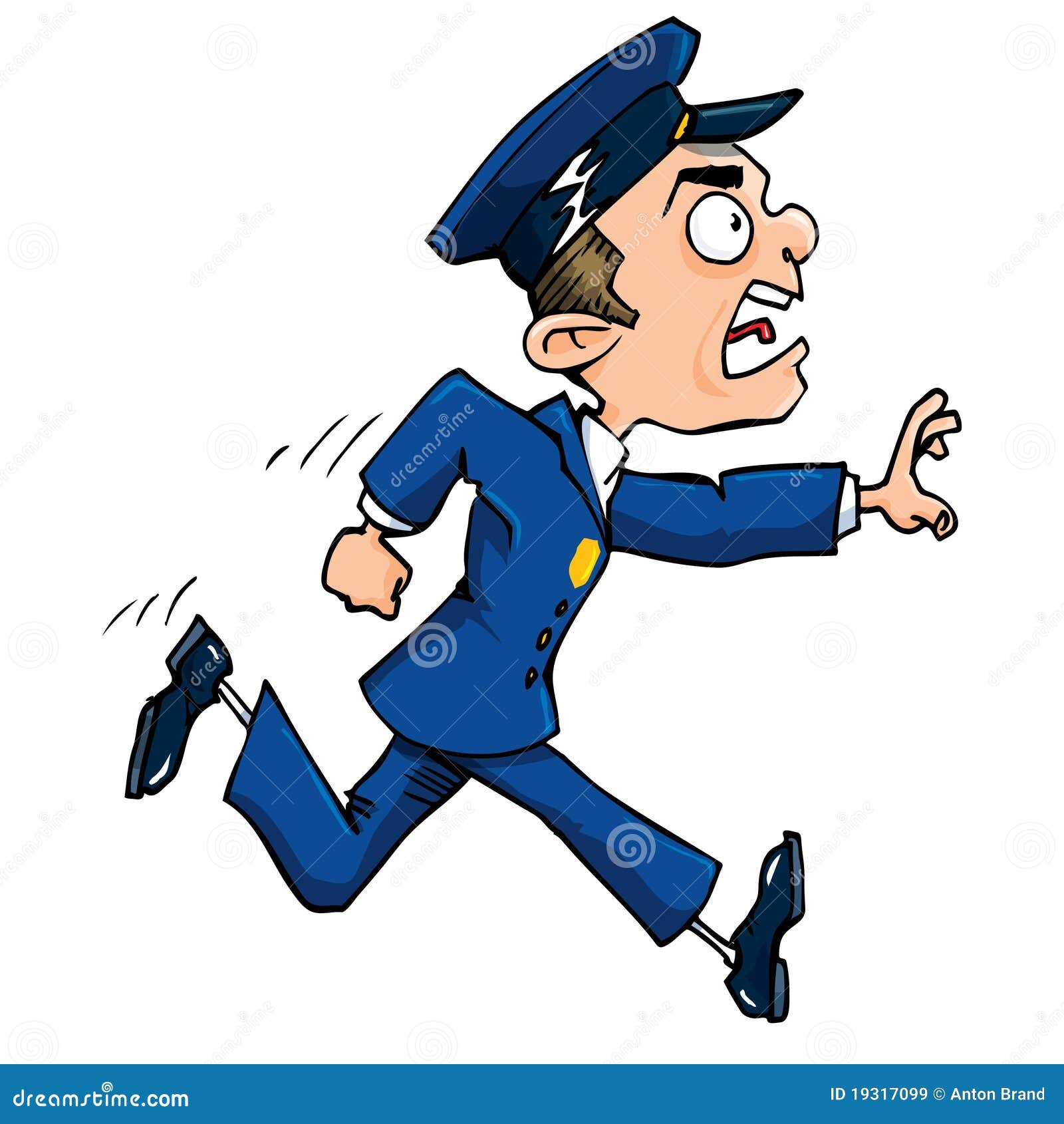 Cartoon Policeman Running