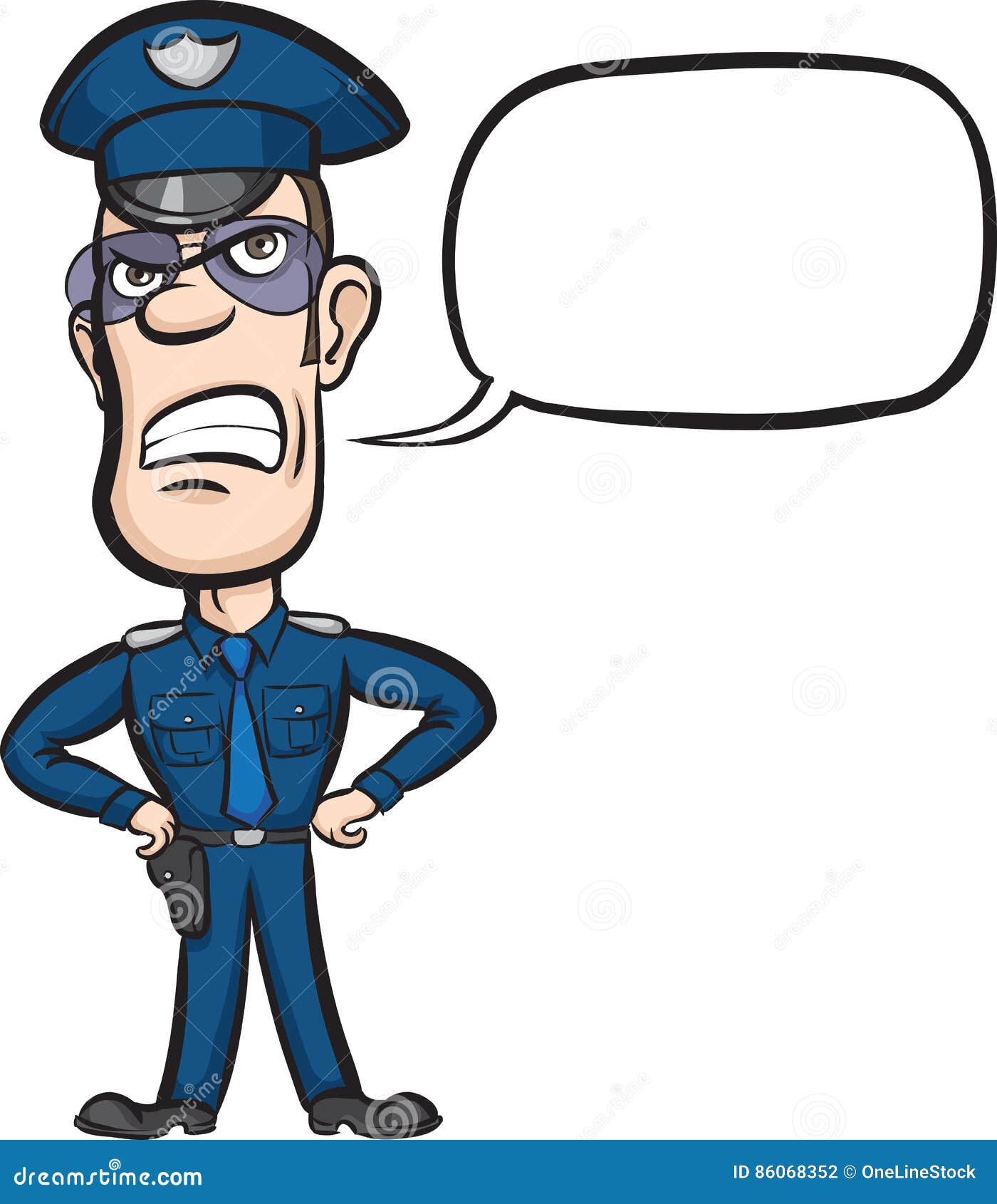 Cartoon Policeman with Speech Bubble Stock Vector - Illustration of ...