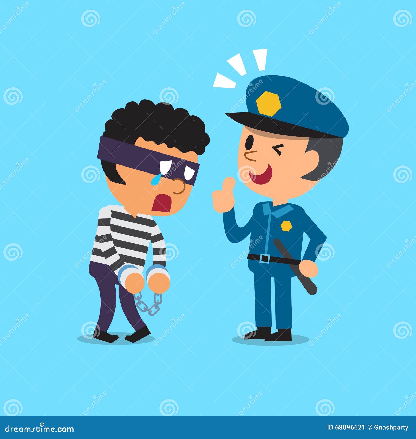 Cartoon Policeman and Thief Stock Vector - Illustration of male ...