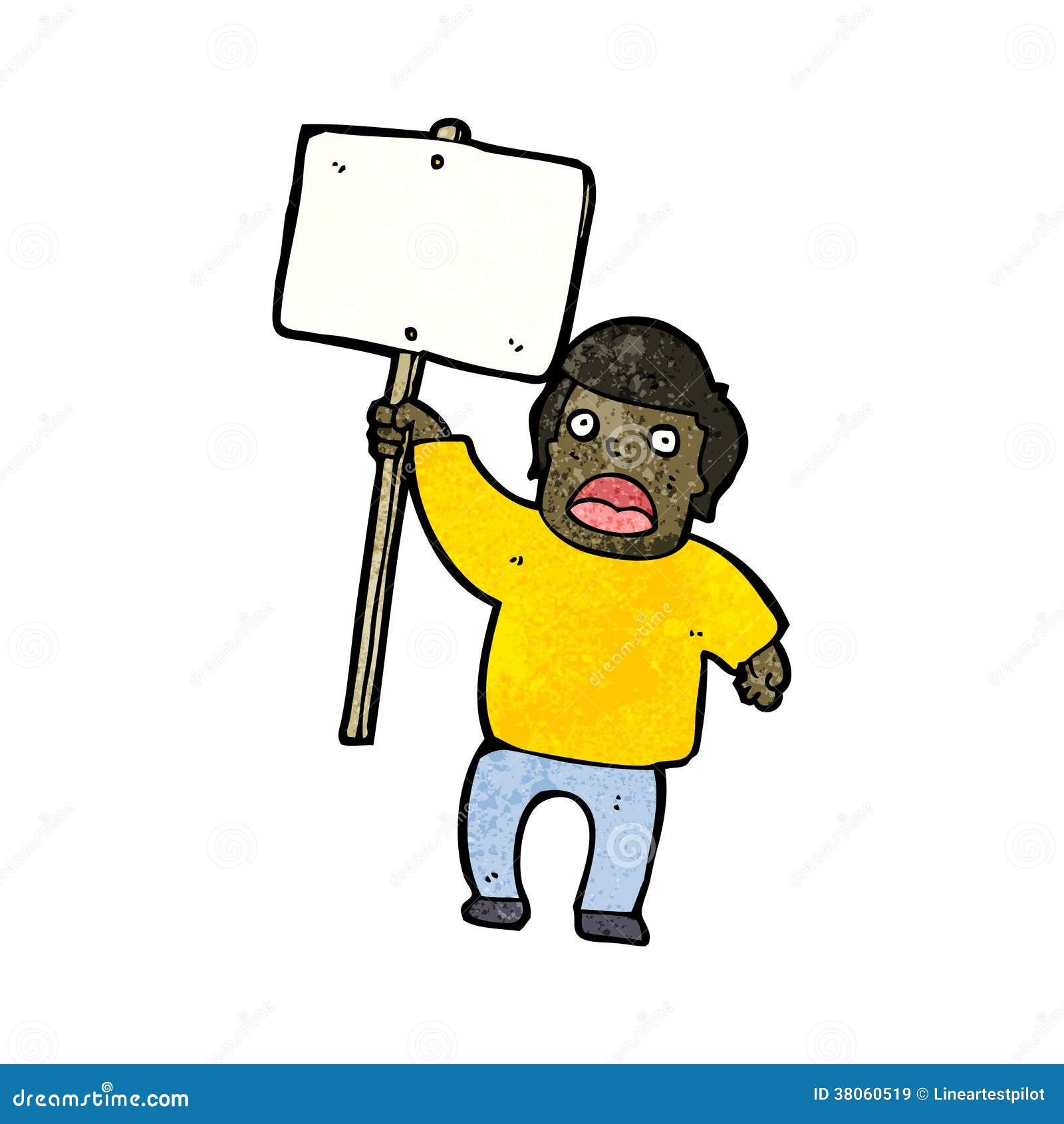 Cartoon Political Protester Stock Vector - Illustration of doodle ...