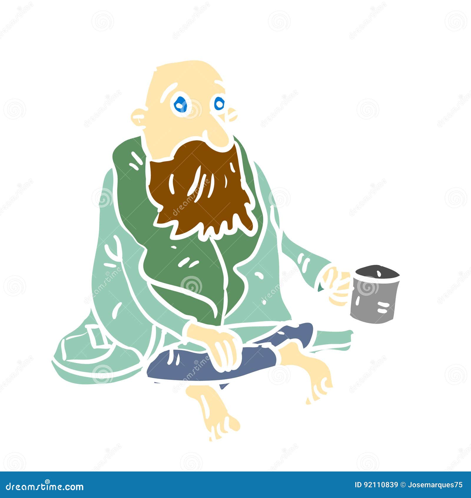 Cartoon Poor Man Vector Illustration | CartoonDealer.com #37031794
