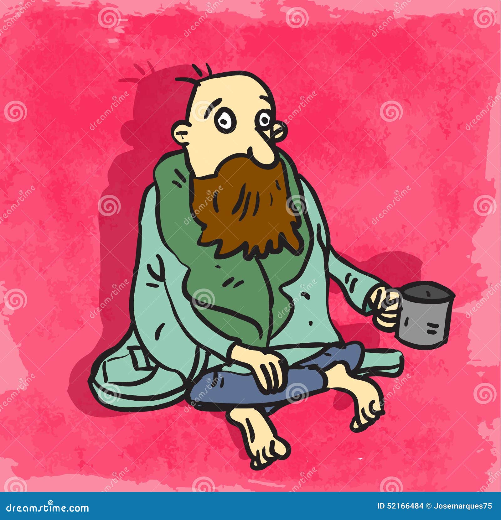 Cartoon Poor Man Vector Illustration | CartoonDealer.com #37031794