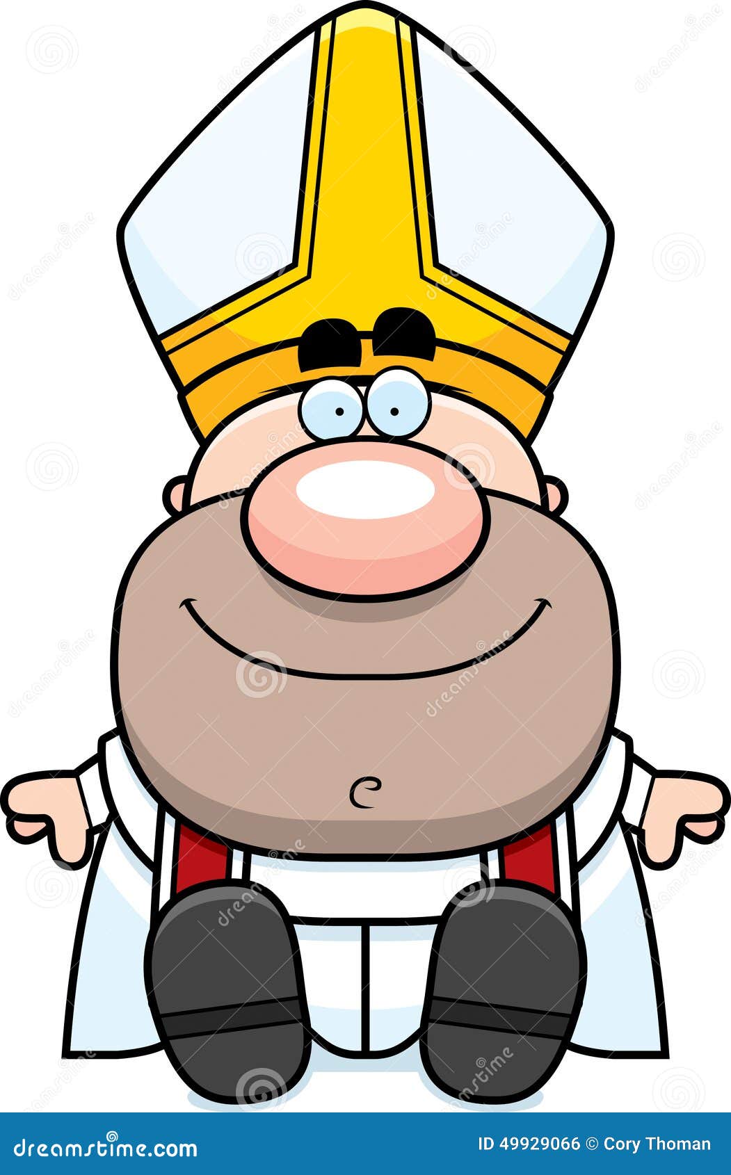 Cartoon Pope Sitting stock vector. Illustration of happy - 49929066