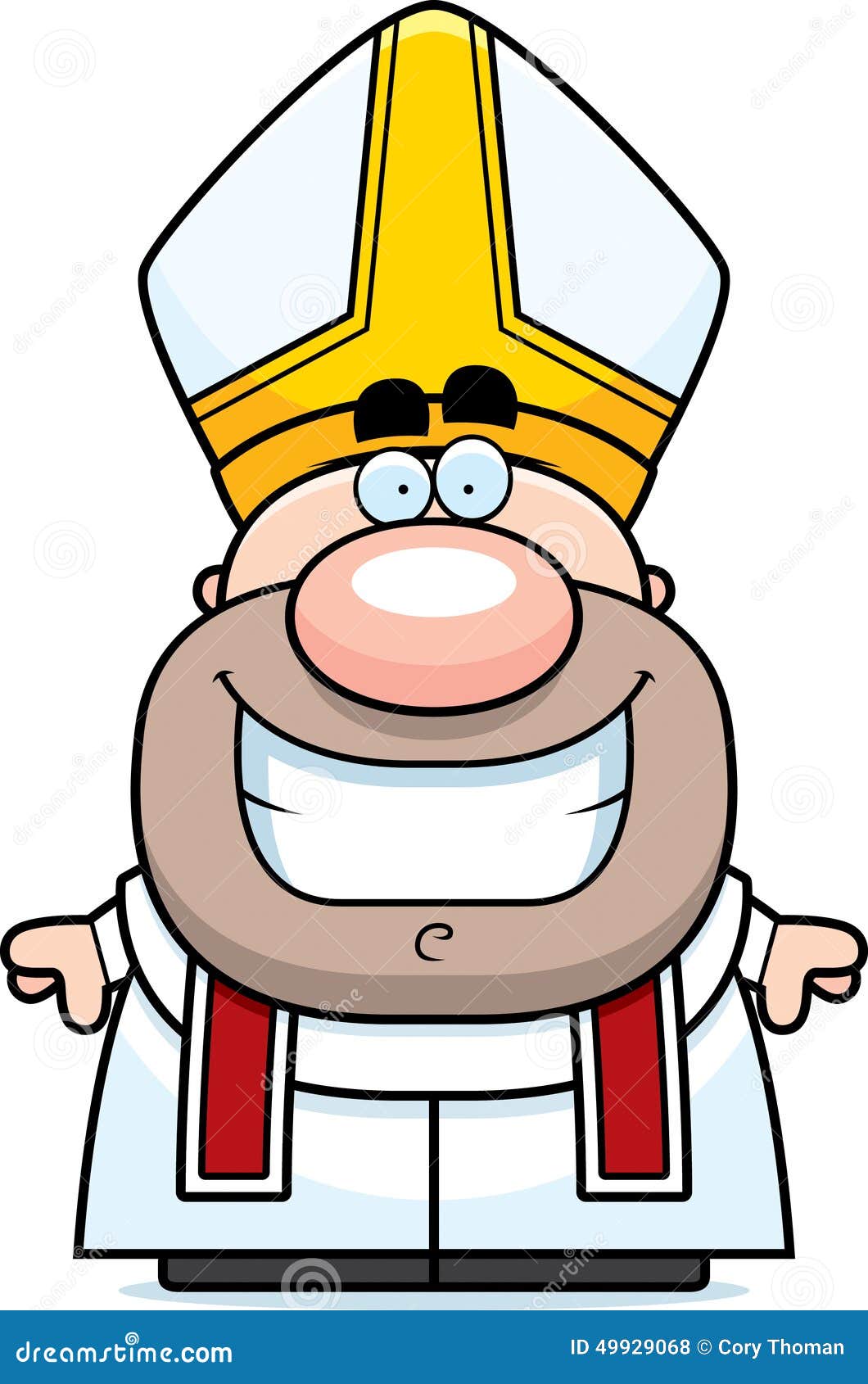Cartoon Pope Smiling stock vector. Illustration of graphic - 49929068