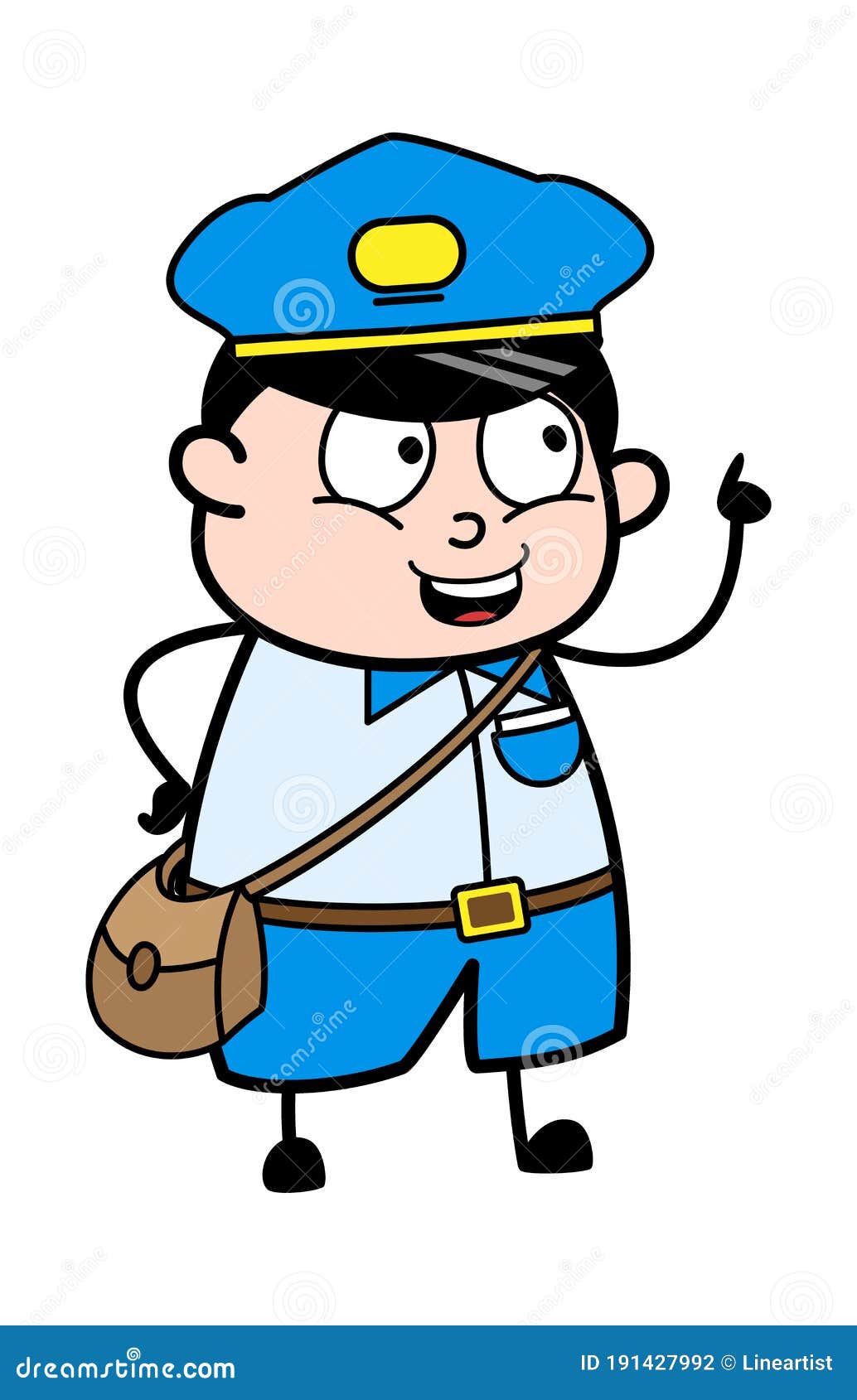 Cartoon Postal Worker Talking Happy Stock Illustration - Illustration ...
