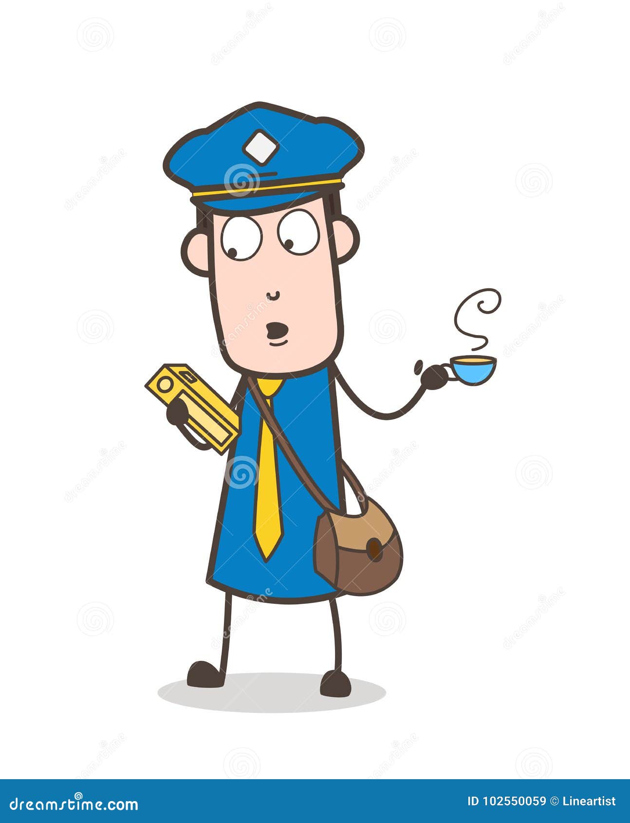 Cartoon Postman Trembling In Fear Vector Stock Photography ...