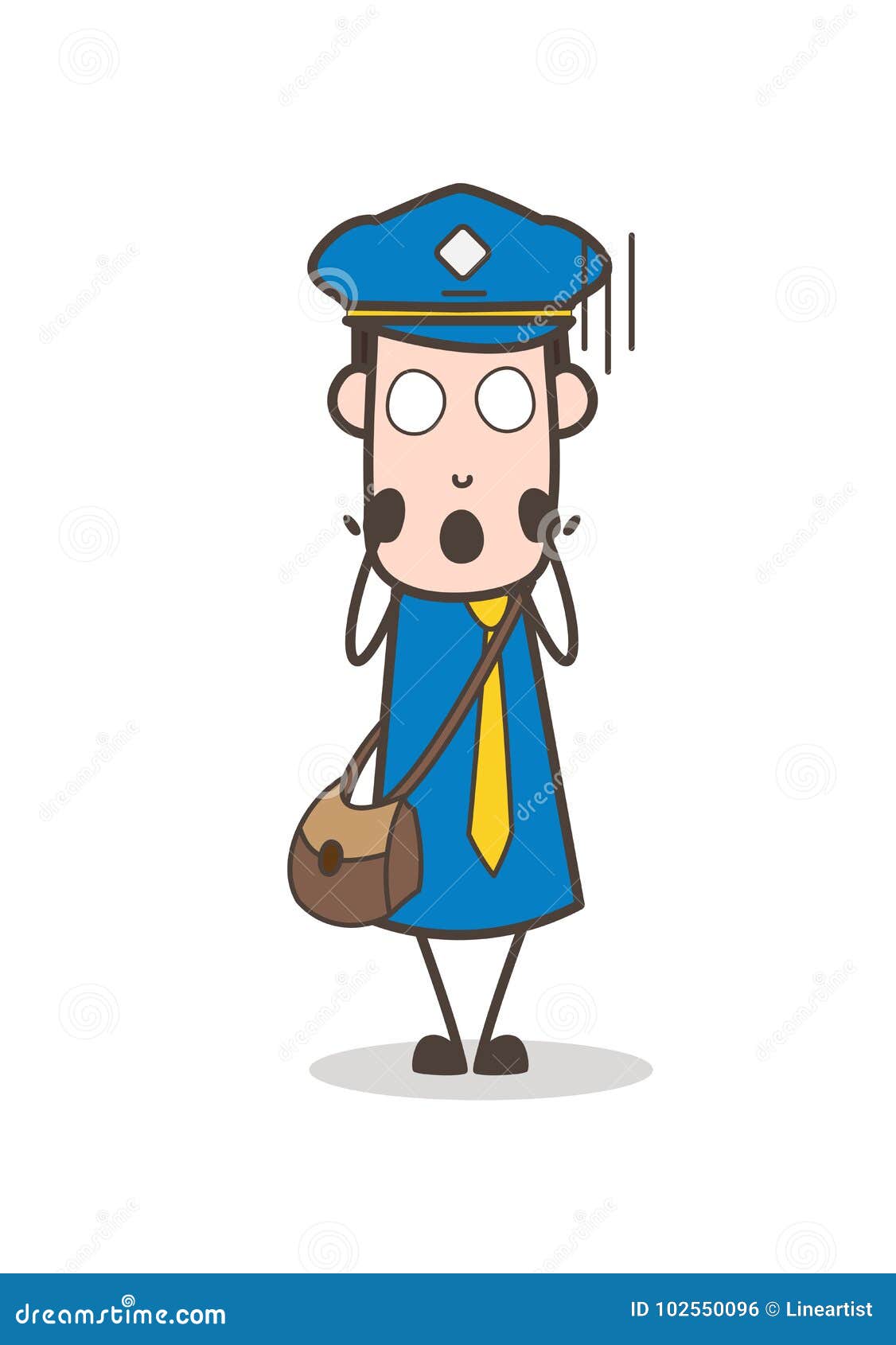 Cartoon Postman Screaming In Fear Royalty-Free Stock Image ...