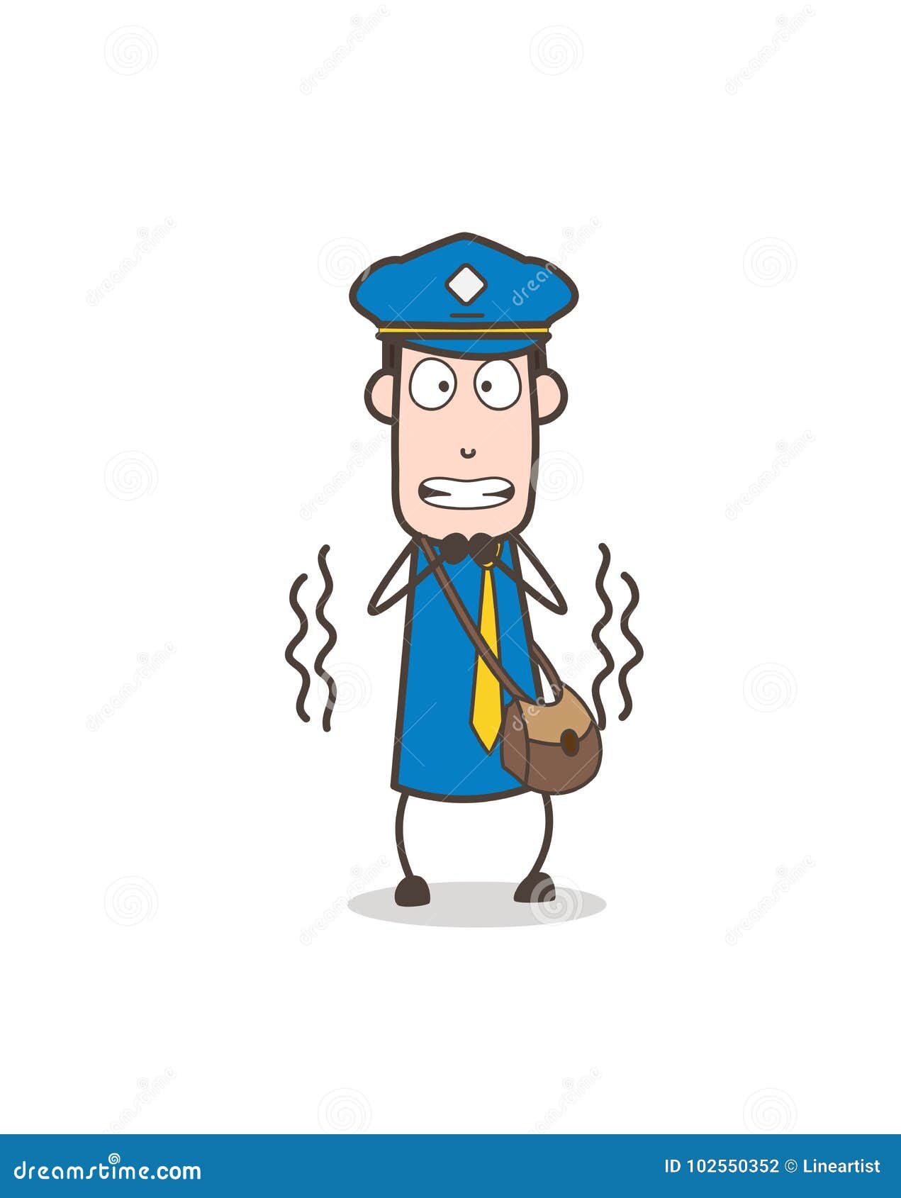 Cartoon Postman Trembling In Fear Vector Stock Photography ...