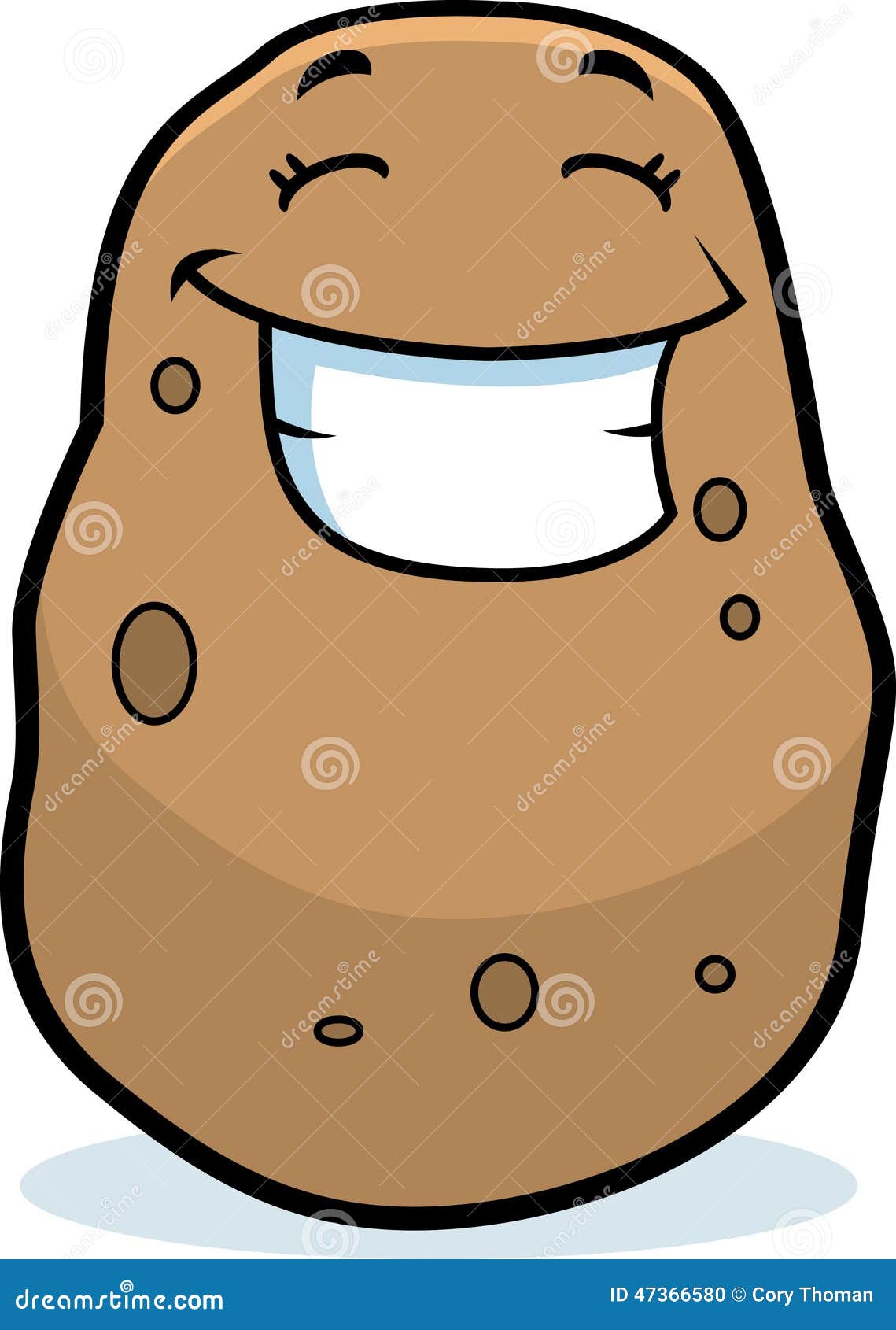 Cartoon Potato Grinning stock vector. Illustration of grinning - 47366580