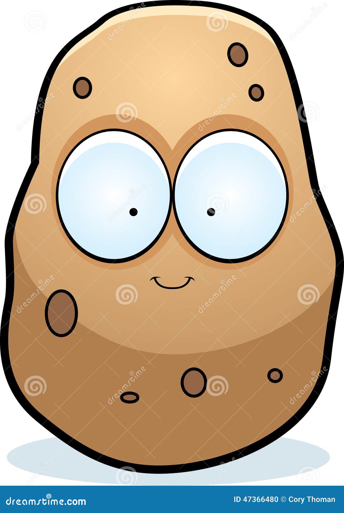Cartoon Potato Smiling stock vector. Illustration of food - 47366480