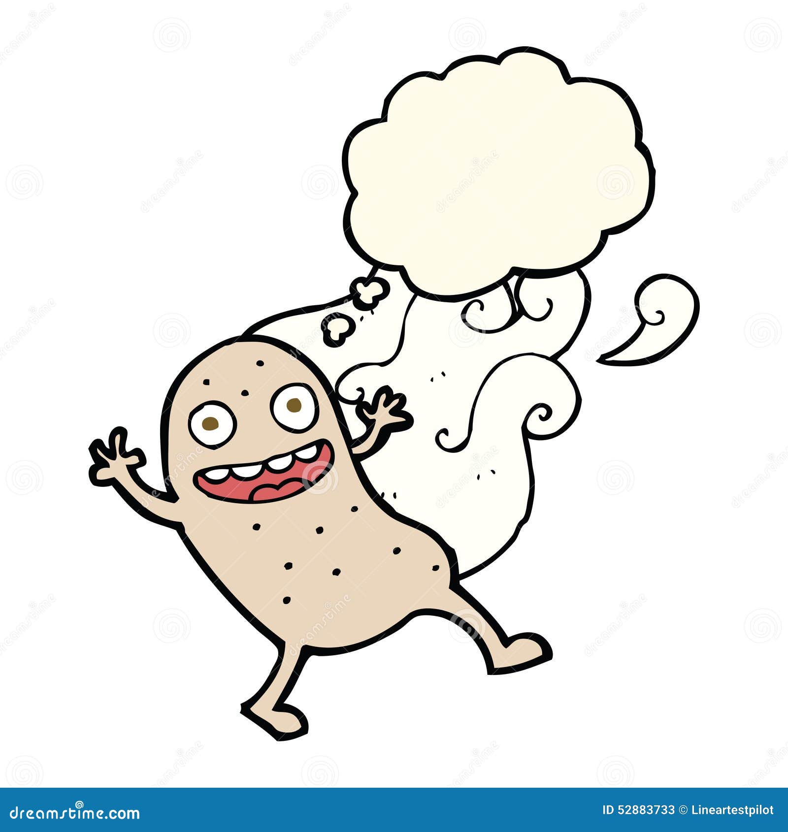 Cartoon Potato with Thought Bubble Stock Illustration - Illustration of ...