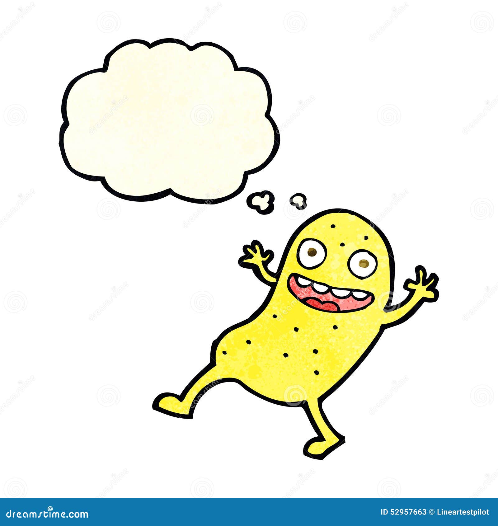 Cartoon Potato with Thought Bubble Stock Illustration - Illustration of ...