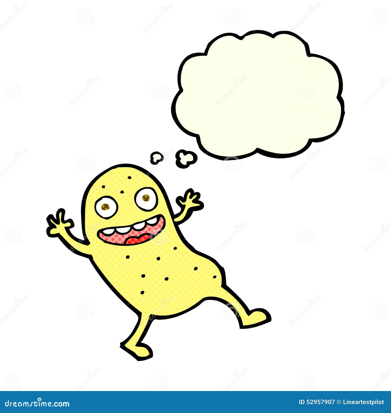 Cartoon Potato with Thought Bubble Stock Illustration - Illustration of ...