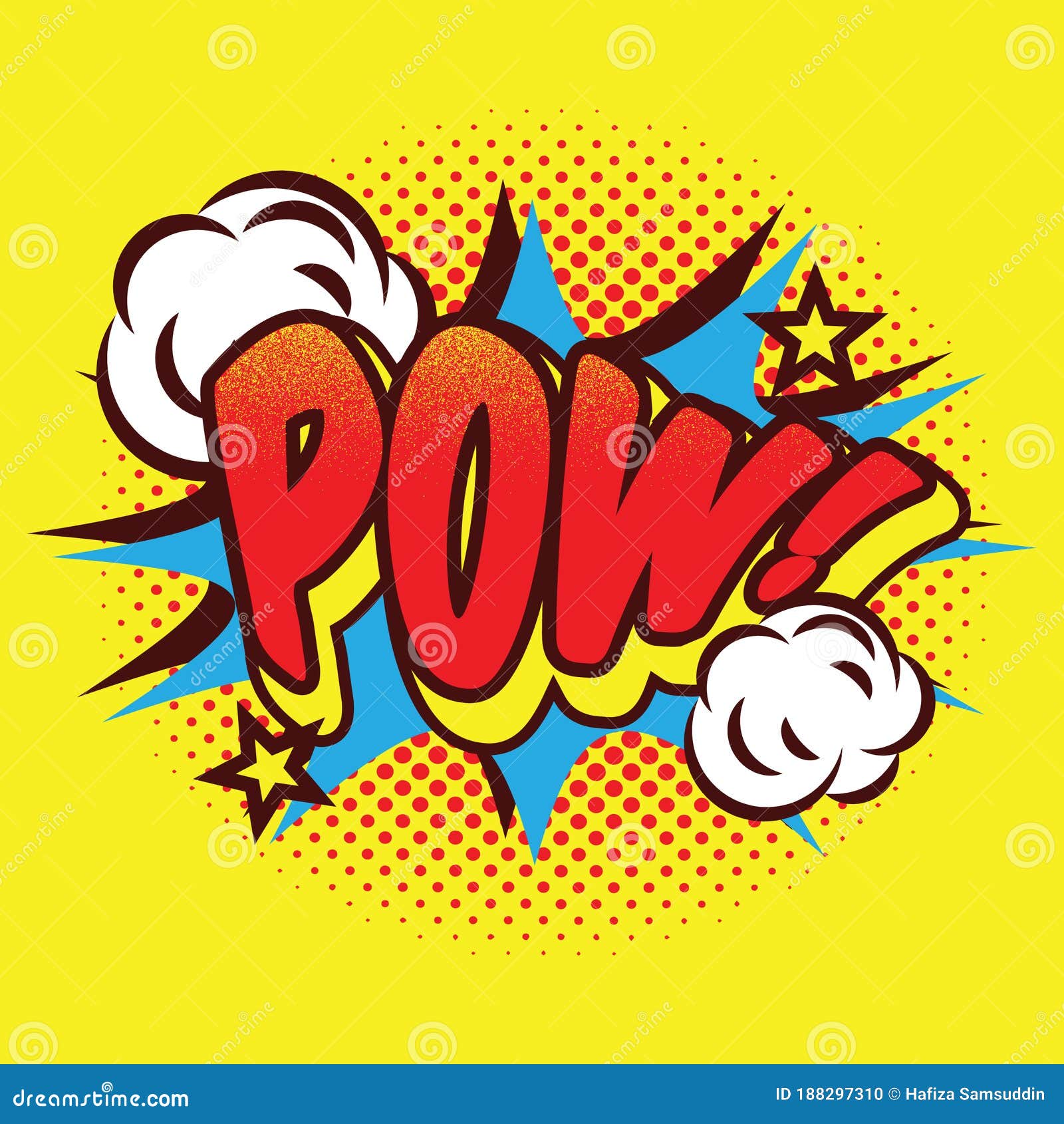 Cartoon Pow Text. Vector Illustration Decorative Design Stock Vector ...