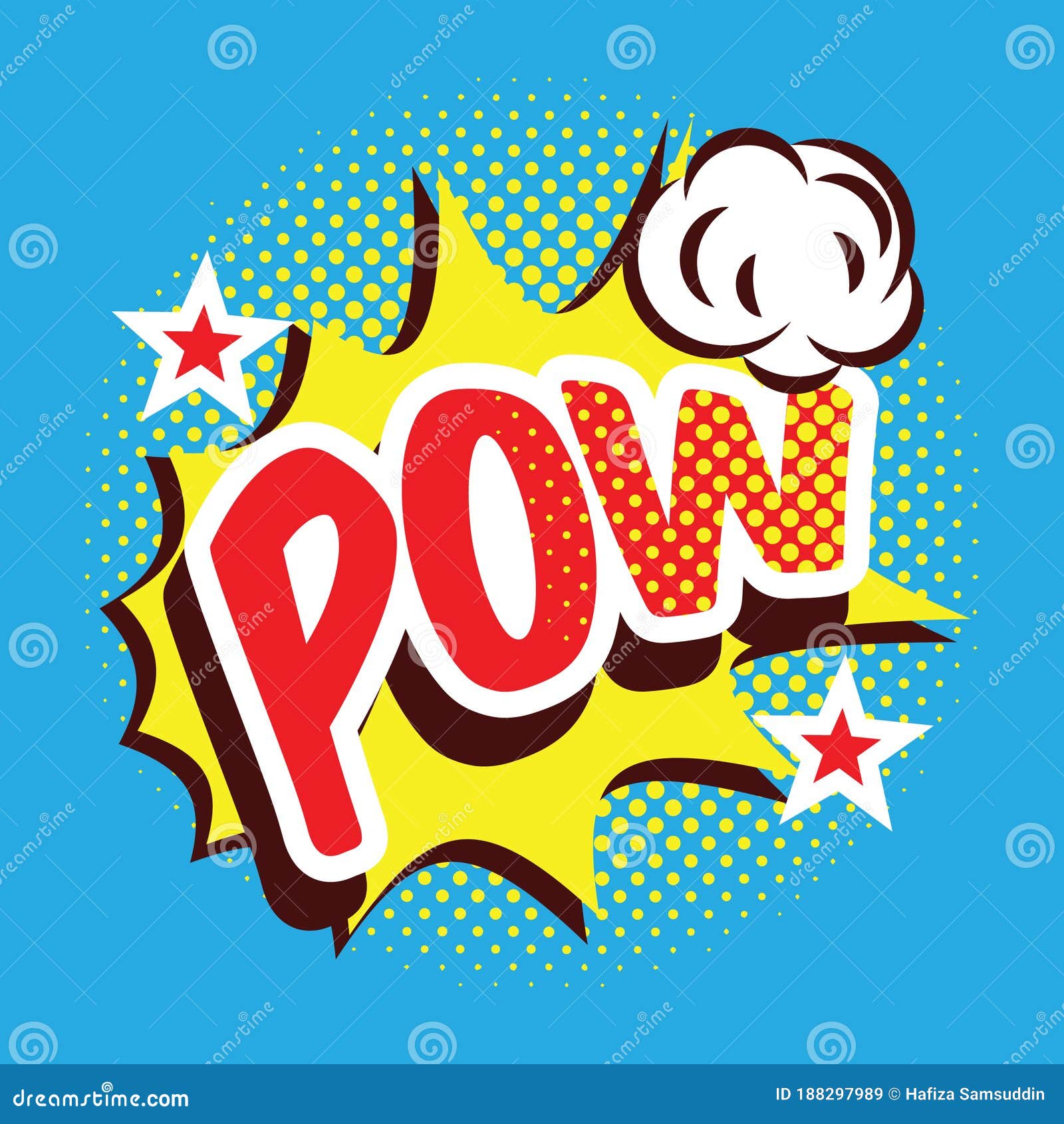 Cartoon Pow Text. Vector Illustration Decorative Design Stock Vector ...