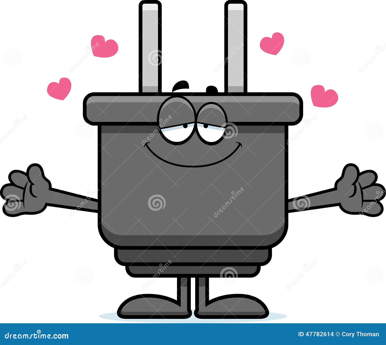 Cartoon Power Plug Hug stock vector. Illustration of hugging - 47782614