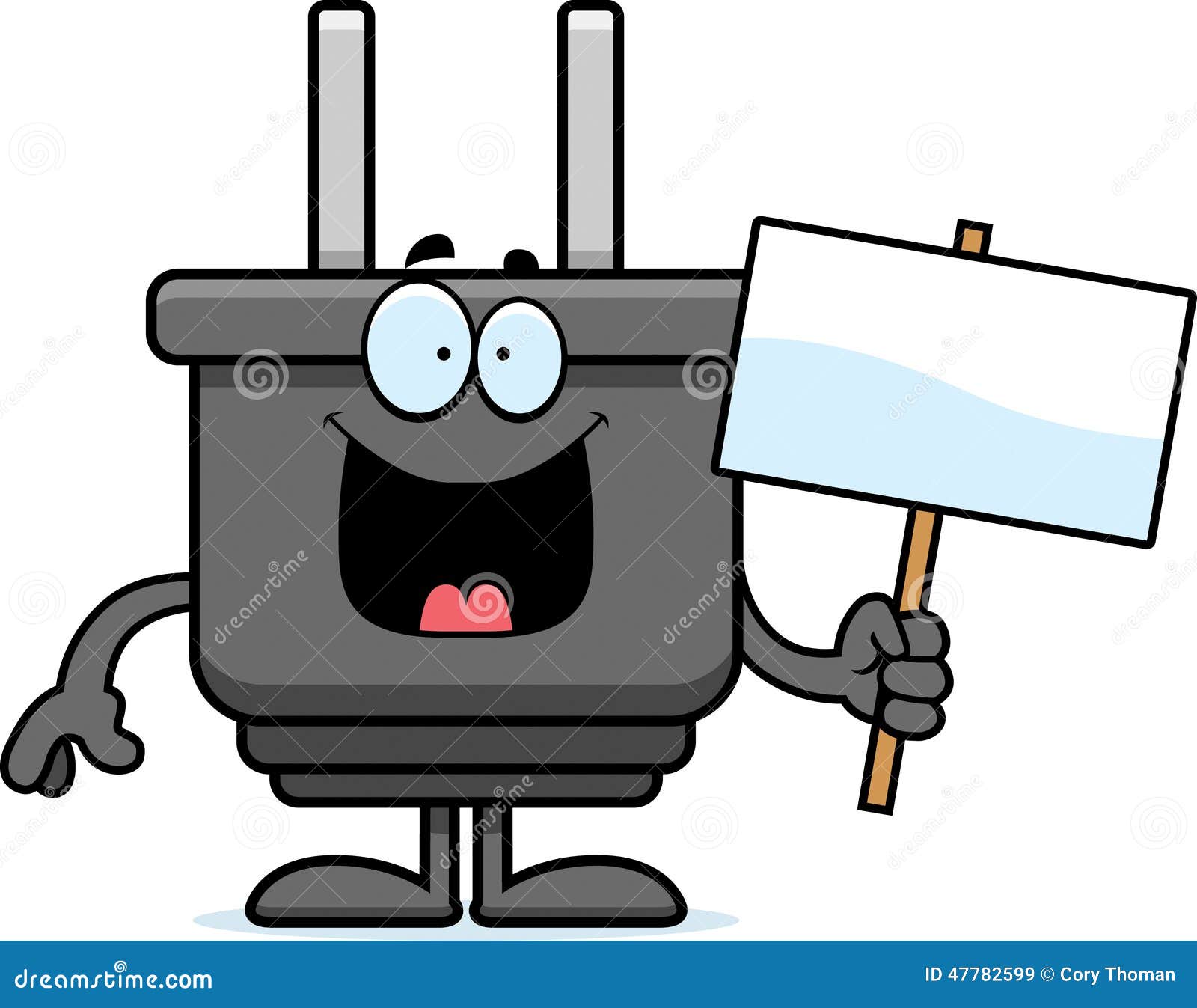 Cartoon Power Plug Sign stock vector. Illustration of electrical - 47782599