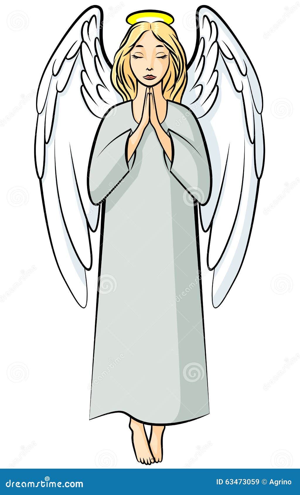 Cartoon praying angel stock vector. Illustration of icon - 63473059