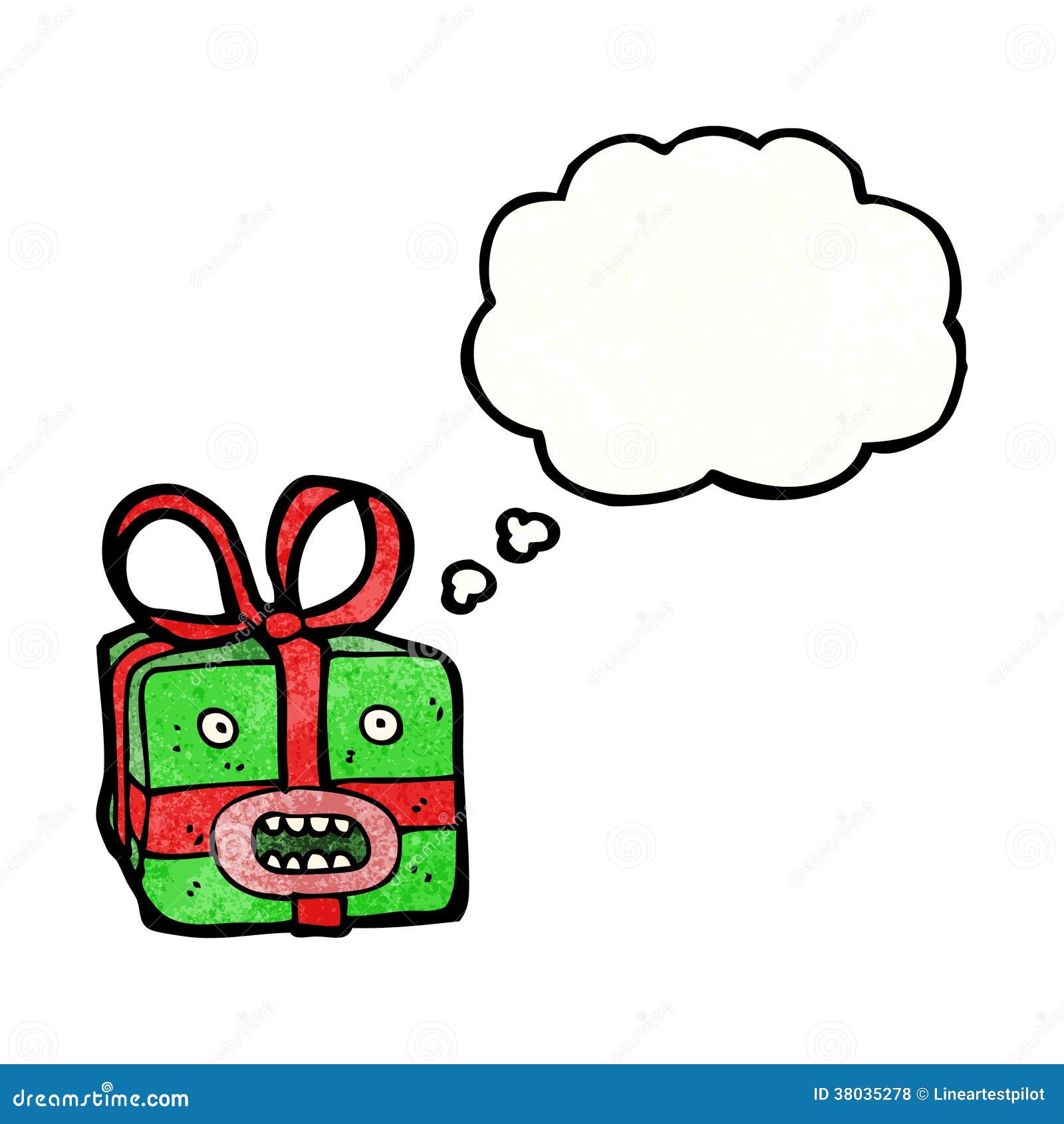 Cartoon present stock vector. Illustration of retro, hand - 38035278