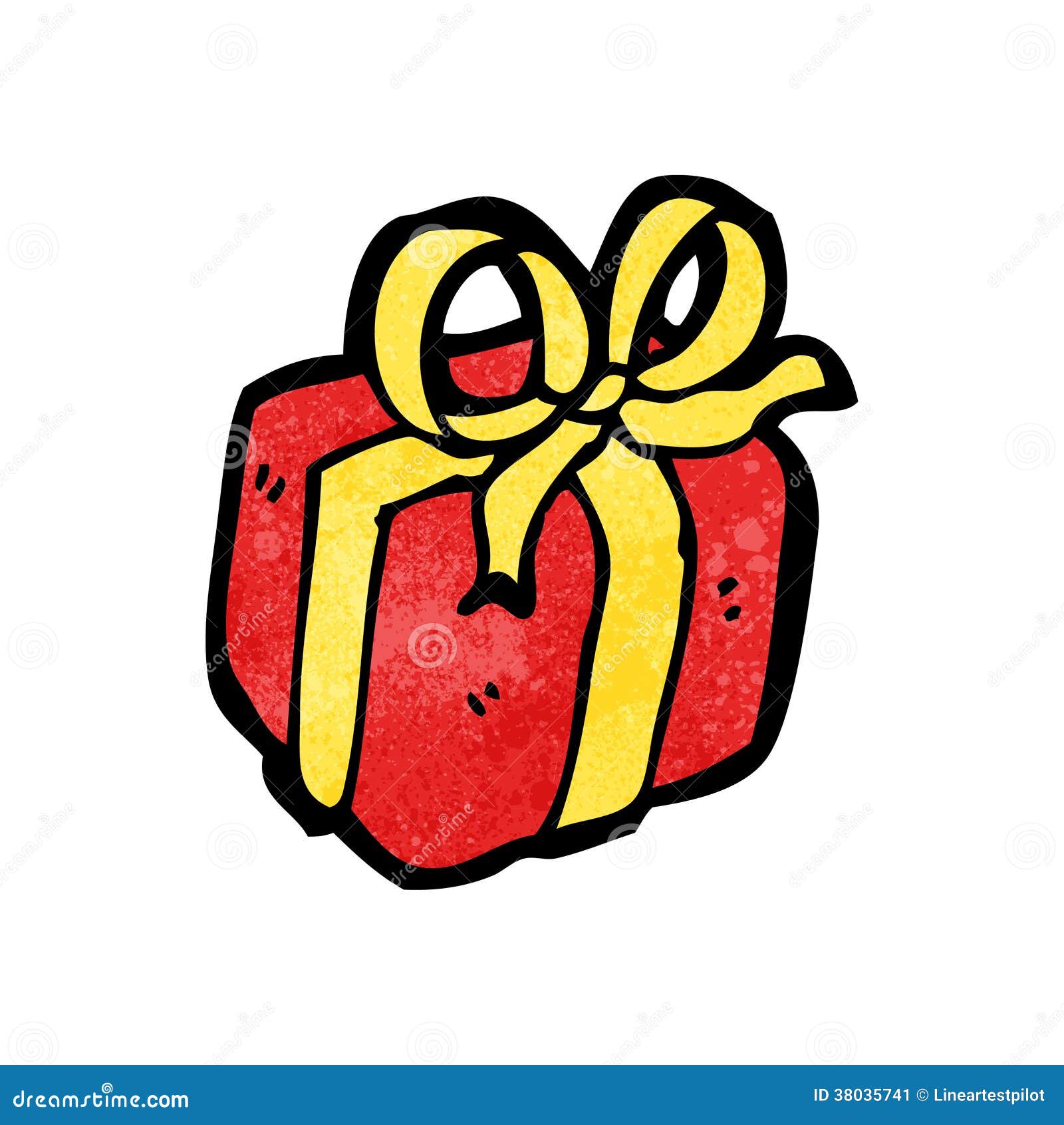 Cartoon present stock vector. Illustration of drawn, funny - 38035741