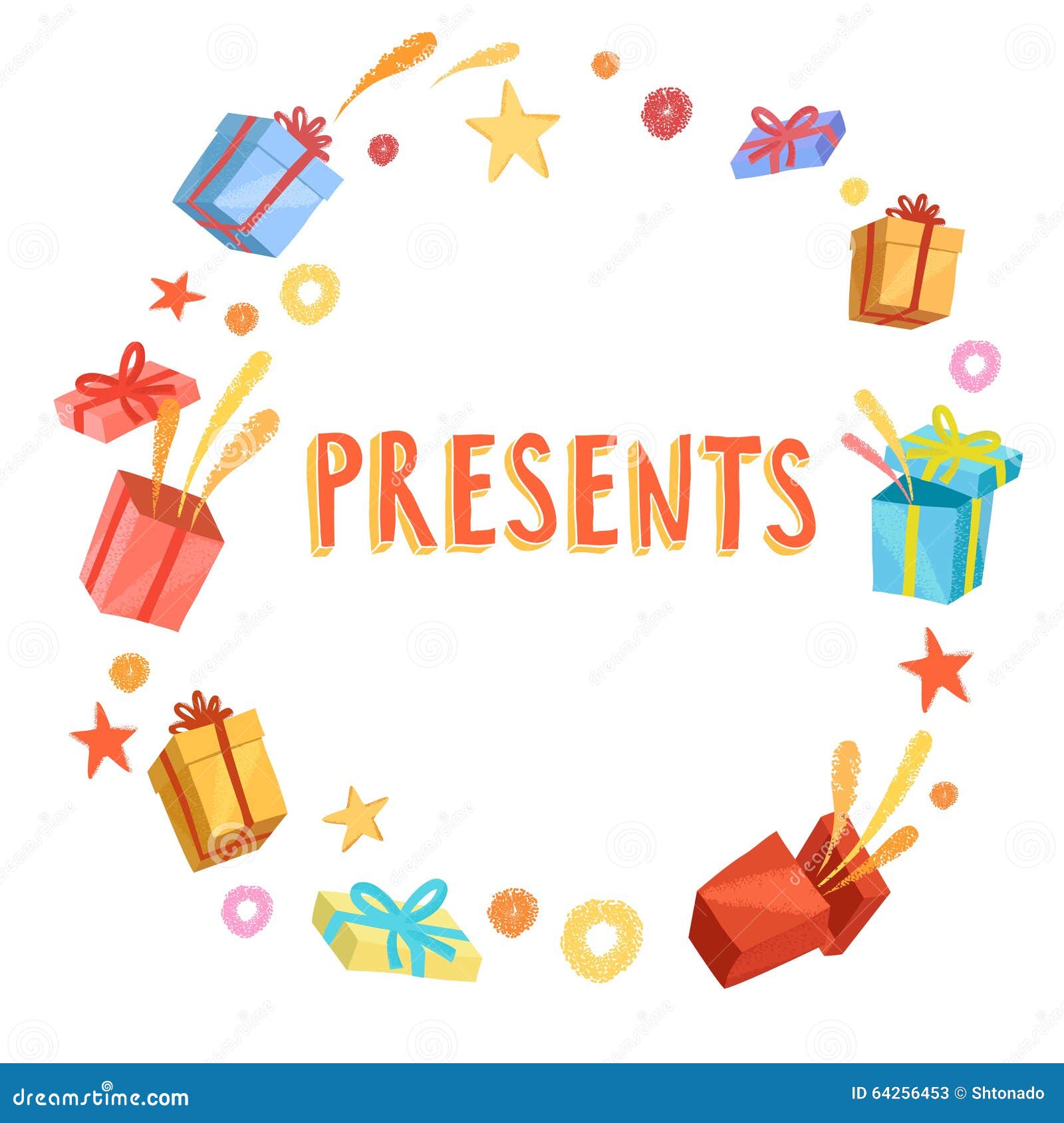 Cartoon Present Boxes Frame Stock Vector - Illustration of frame, date ...