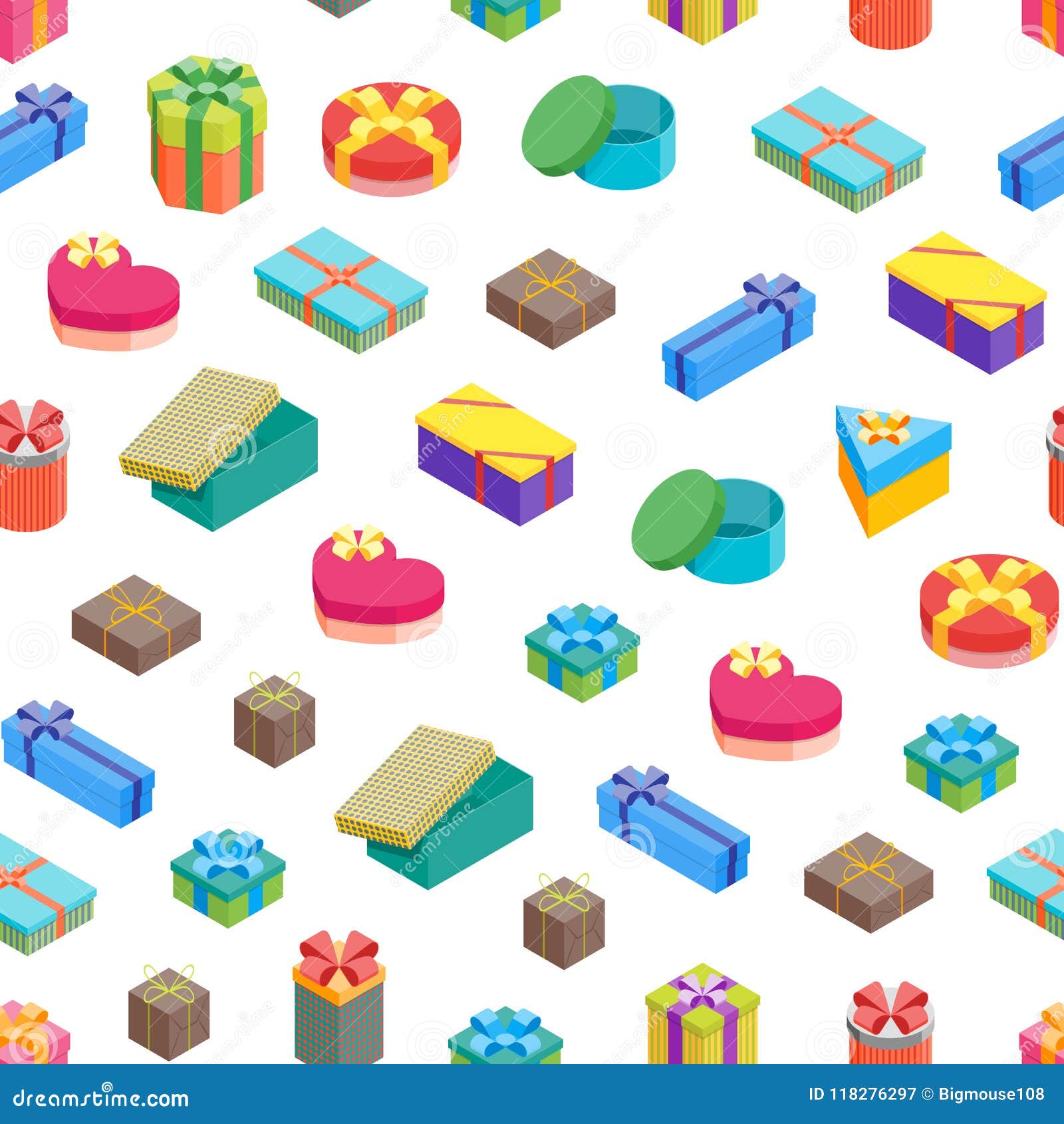 Cartoon Present Boxes Seamless Pattern Background. Vector Stock Vector ...