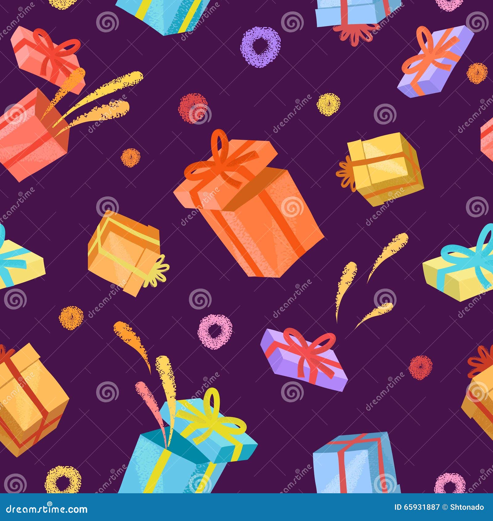 Cartoon Present On A Parachute Background Vector | CartoonDealer.com ...