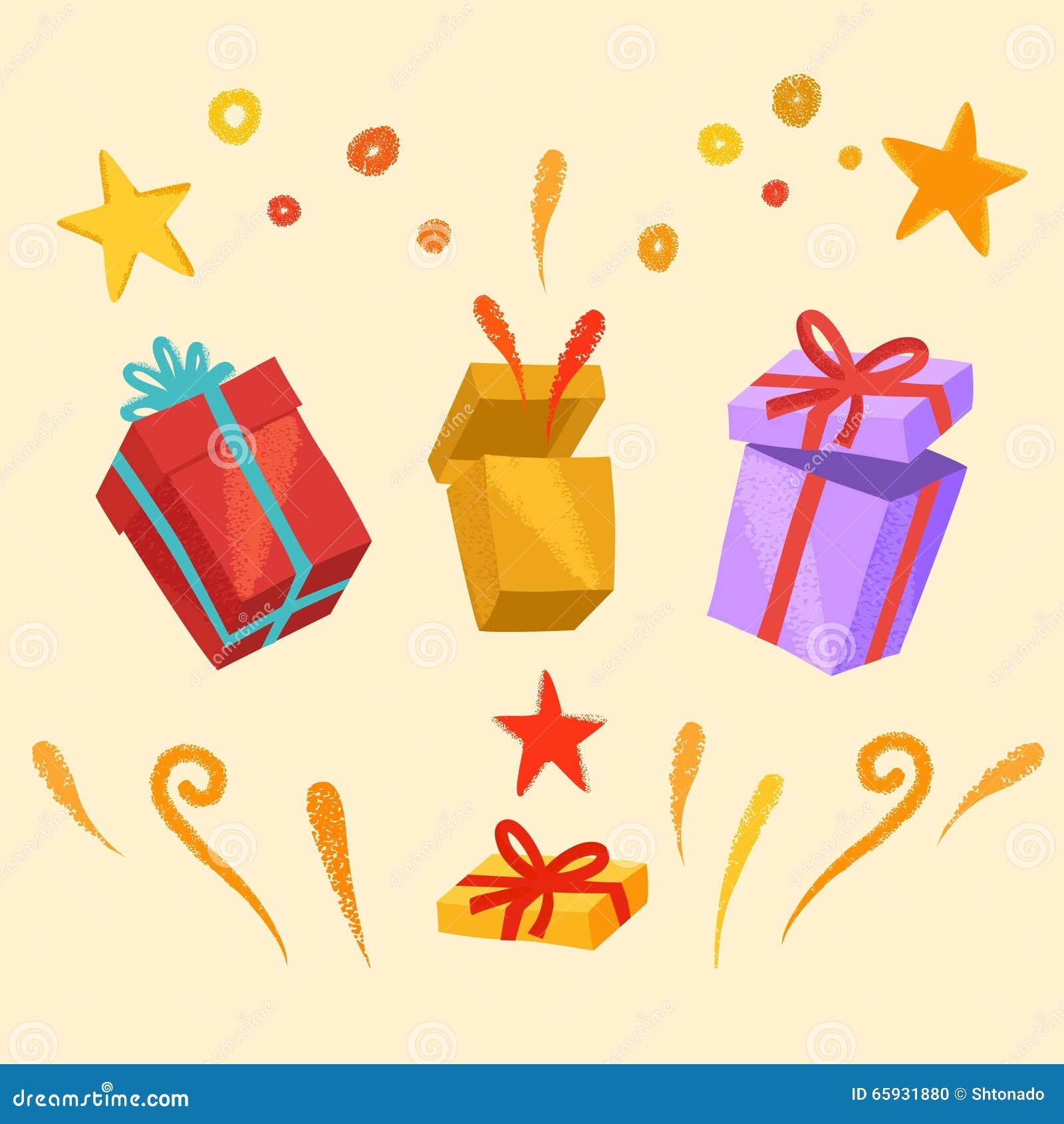Cartoon Present On A Parachute Background Vector | CartoonDealer.com ...