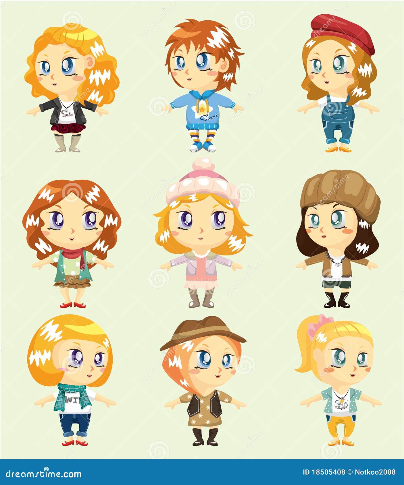 Cartoon pretty girl icon stock vector. Illustration of face - 18505408