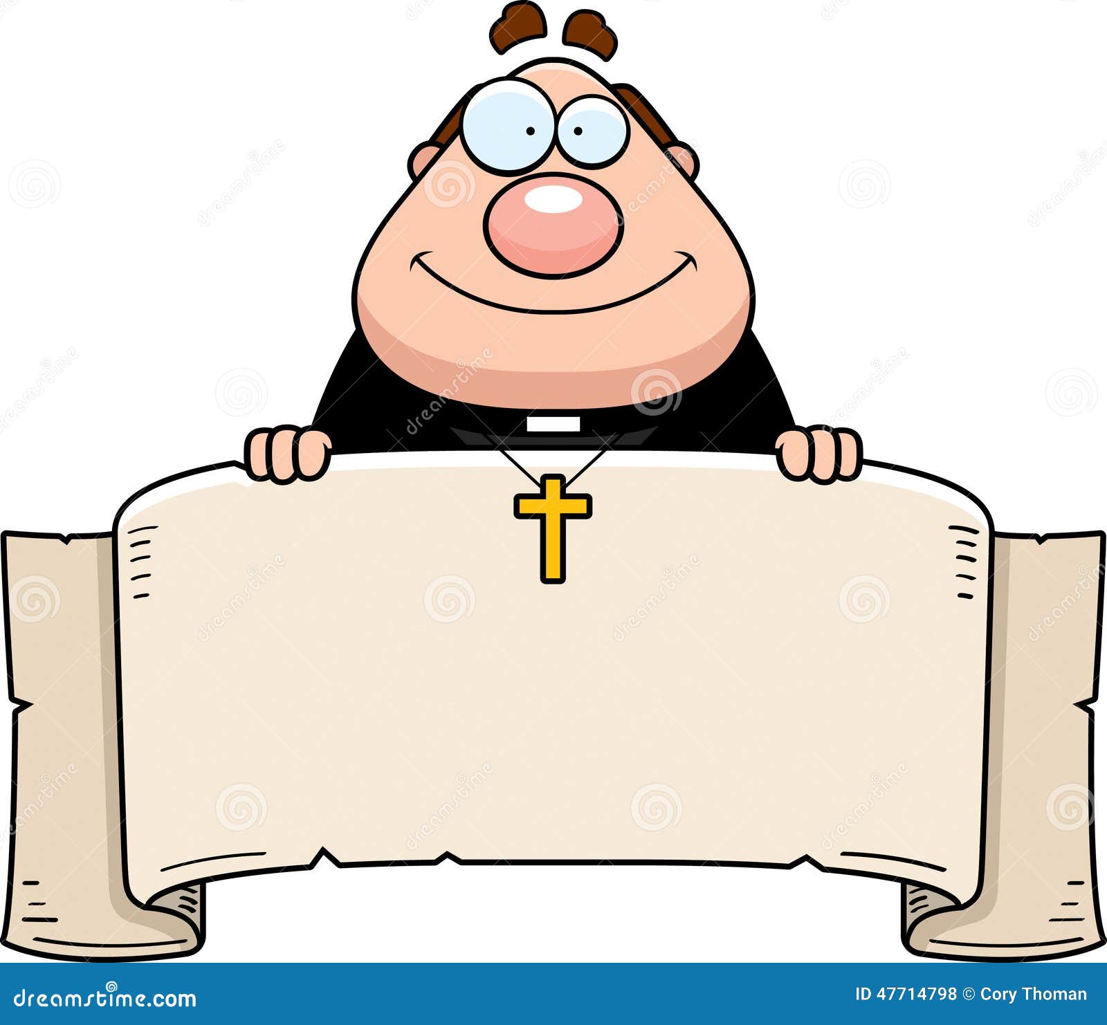 Cartoon Priest Banner stock vector. Illustration of vector - 47714798