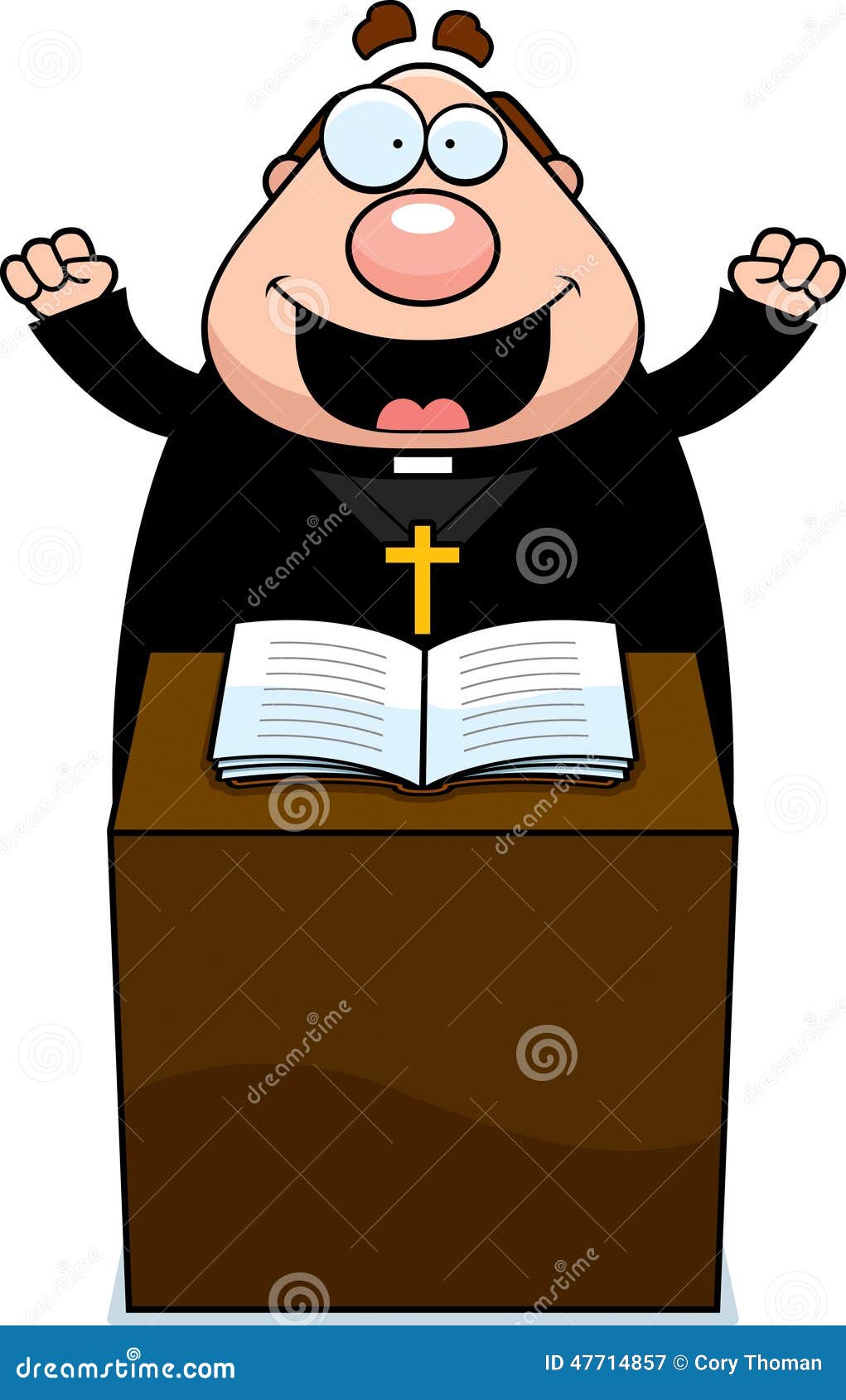 Cartoon Priest Sermon stock vector. Illustration of catholic - 47714857