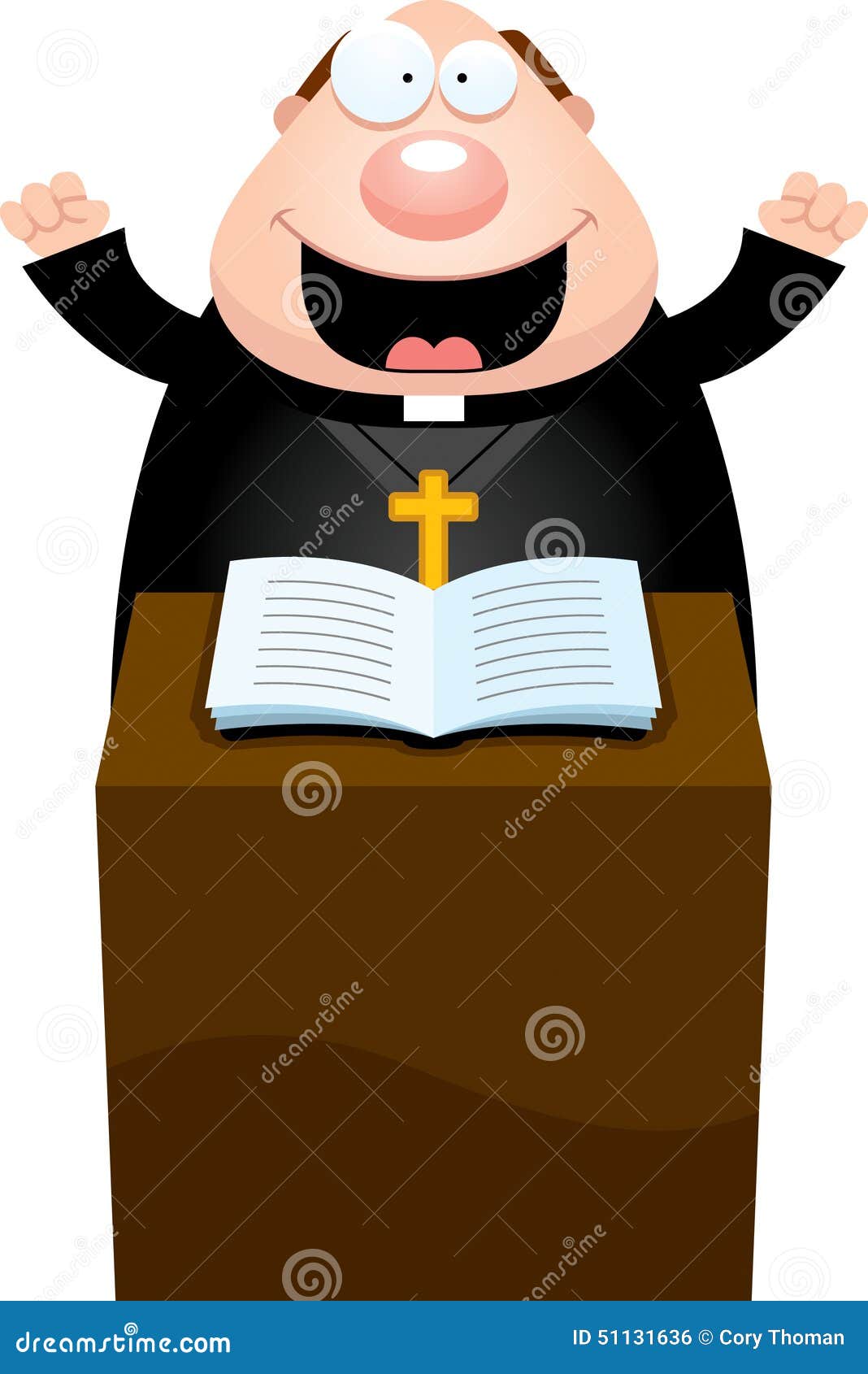 Cartoon Priest Sermon stock vector. Illustration of person - 51131636