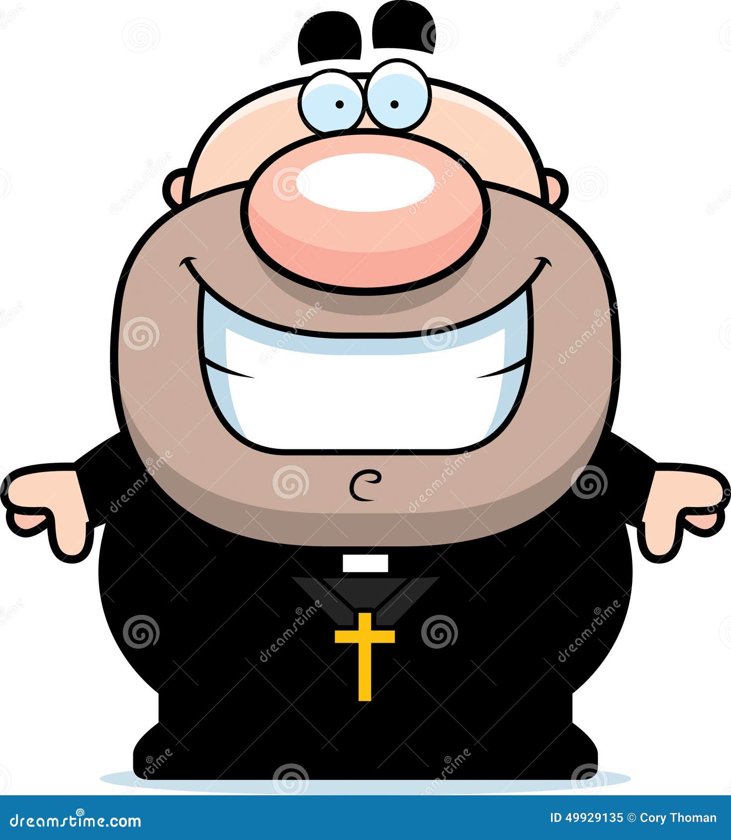 Cartoon Priest Smiling stock vector. Illustration of small - 49929135
