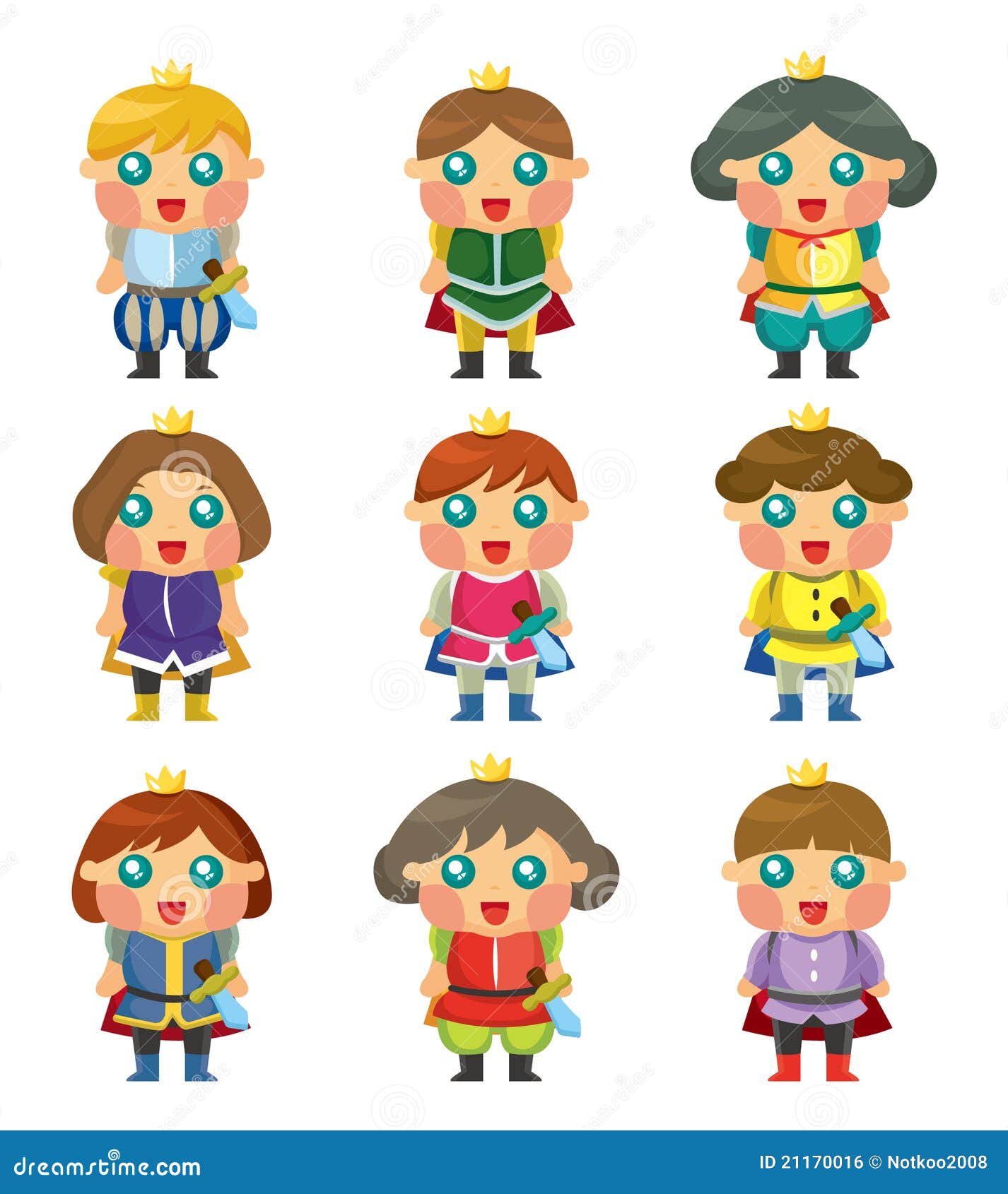 Cartoon Prince And Princess Holding Hands, Cute Vector Character ...