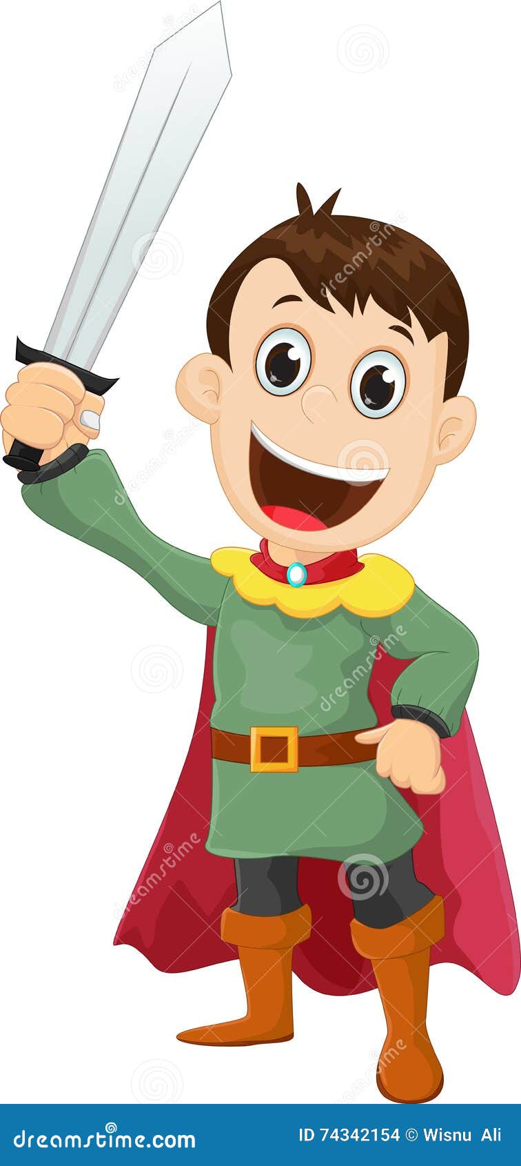 Cartoon Prince With A Sharp Sword Vector Illustration | CartoonDealer ...