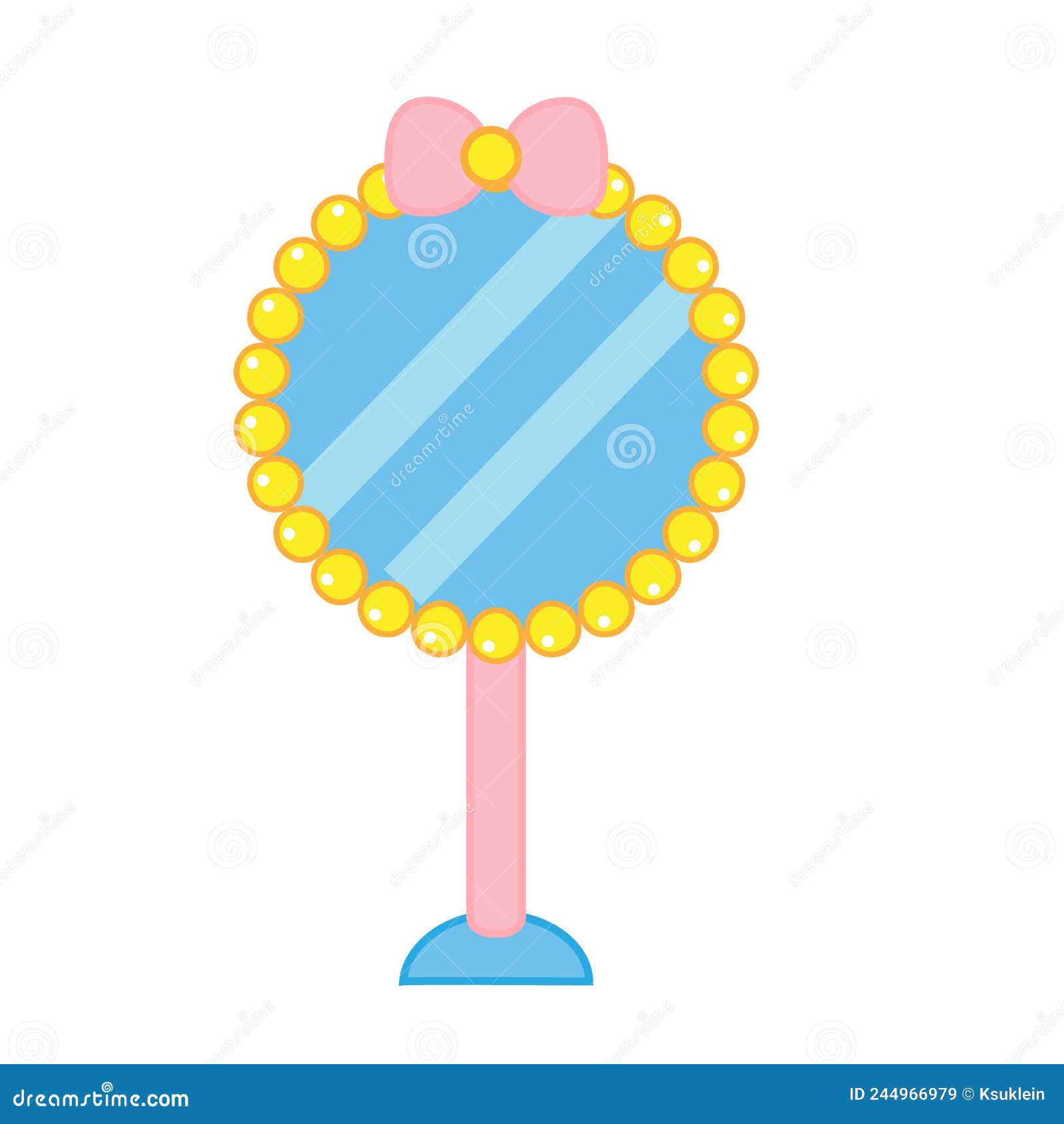 Cartoon Princess Beautiful Mirror Vector Clip Art Stock Vector ...