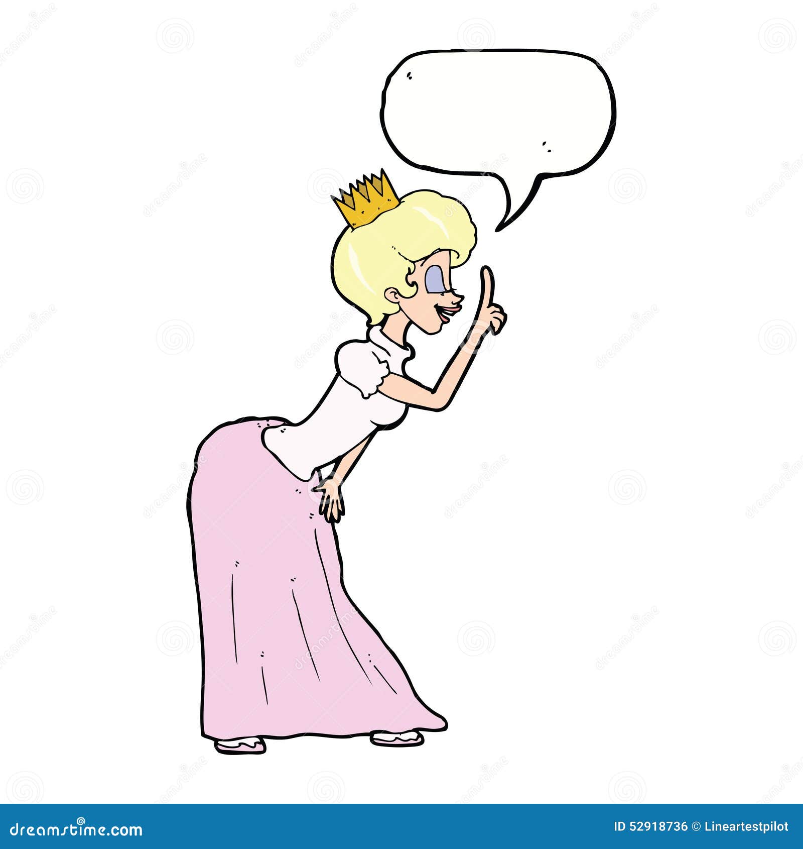 Cartoon Princess with Speech Bubble Stock Illustration - Illustration ...
