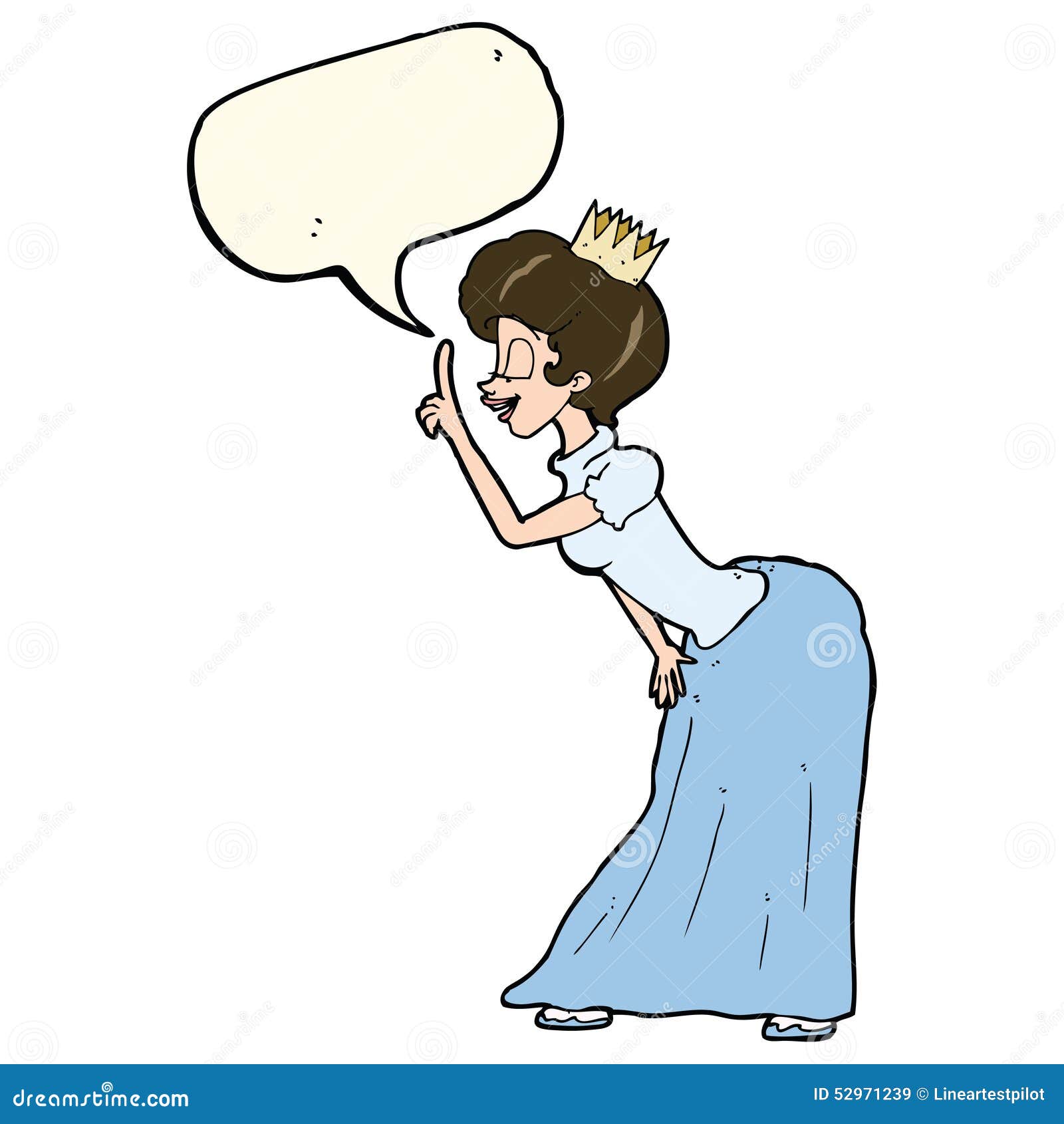 Cartoon Princess with Speech Bubble Stock Illustration - Illustration ...