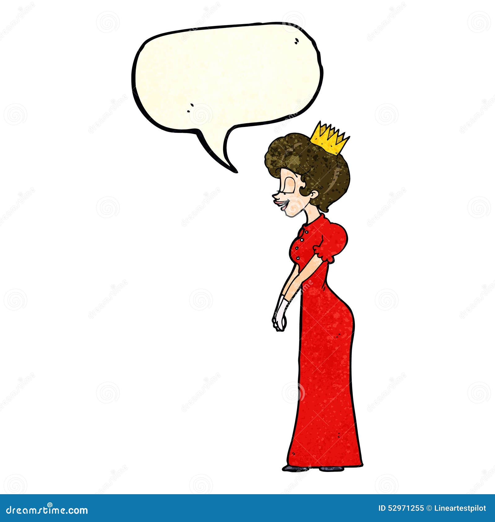 Cartoon Princess with Speech Bubble Stock Illustration - Illustration ...