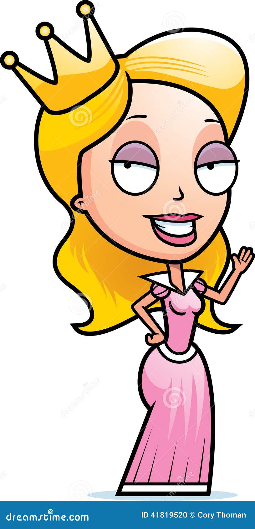 Cartoon Princess Waving Stock Vector - Image: 41819520