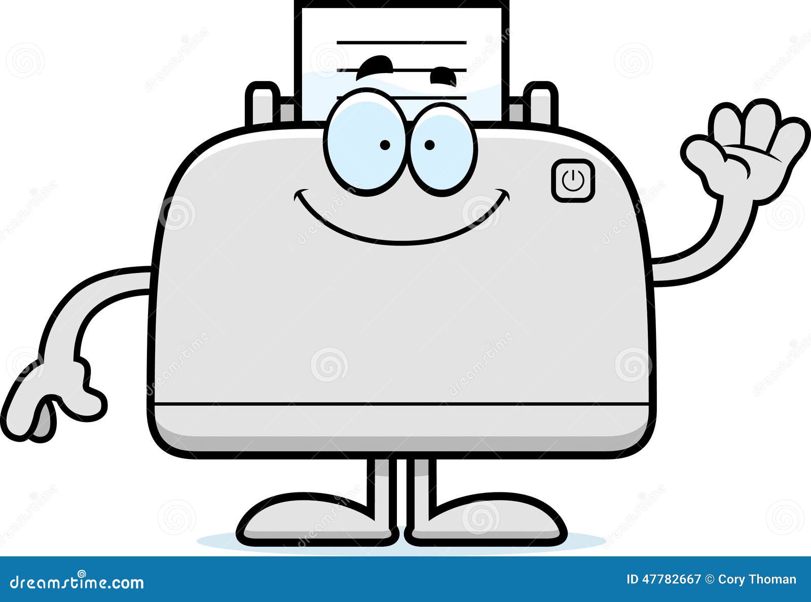 Cartoon Printer Waving stock vector. Illustration of graphic - 47782667