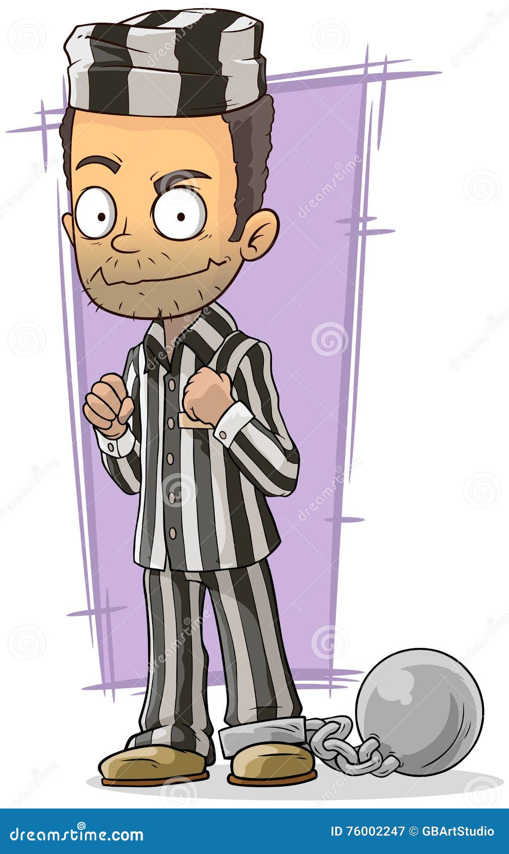 Cartoon Prisoner in Robe with Metal Chain Stock Vector - Illustration ...