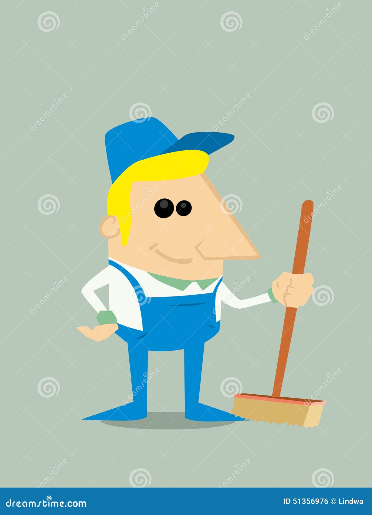 Professional Cleaner Woman With Janitor Cart Cartoon Vector ...