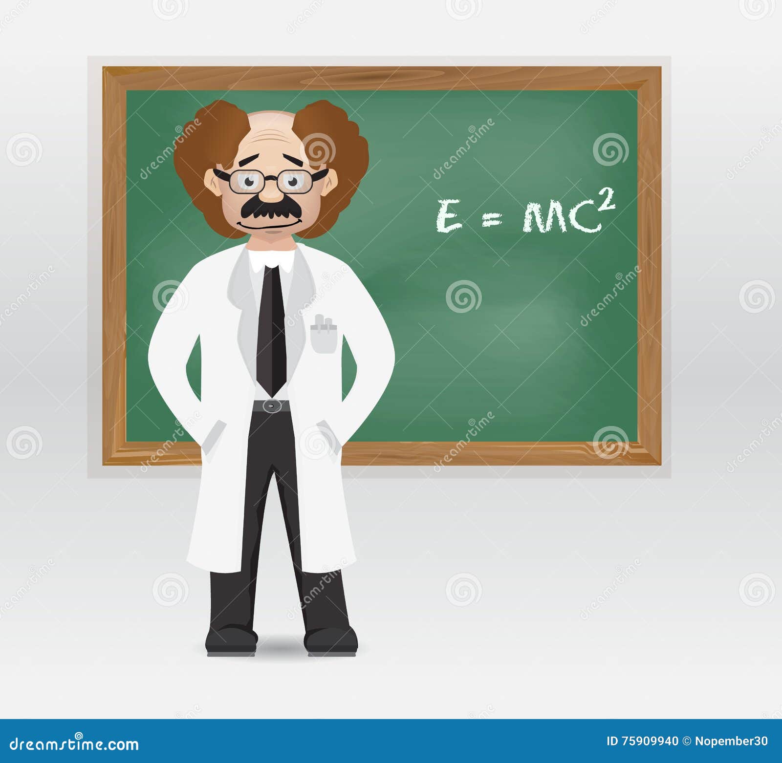 Cartoon Professor with Chalkboard Stock Vector - Illustration of ...