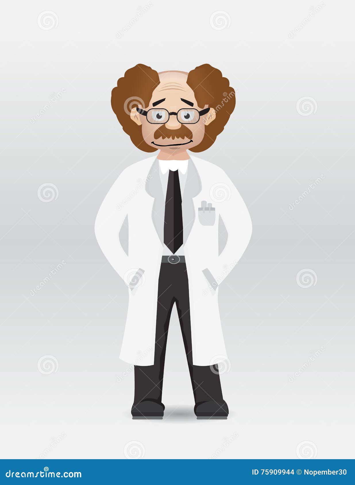 Cartoon professor stock vector. Illustration of character - 75909944
