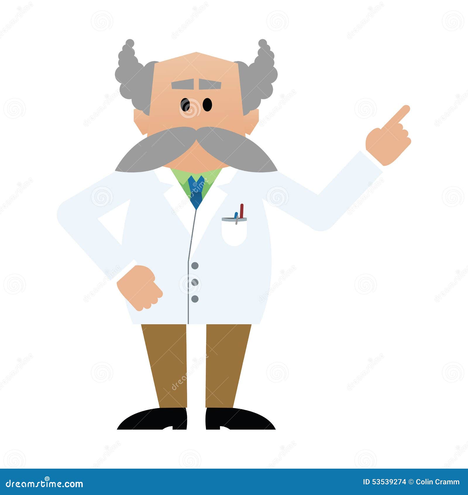 Cartoon Professor with Moustache Stock Vector - Illustration of ...