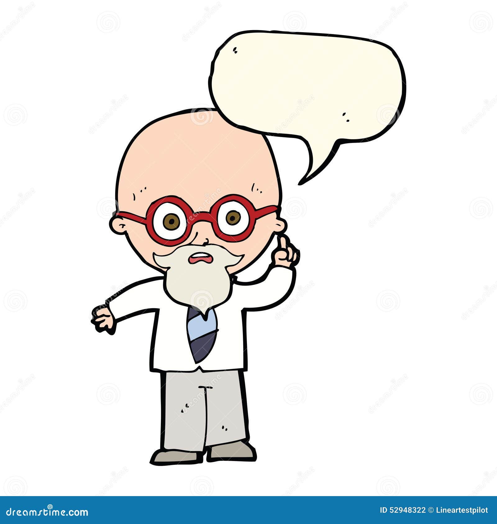 Cartoon Professor with Speech Bubble Stock Illustration - Illustration ...