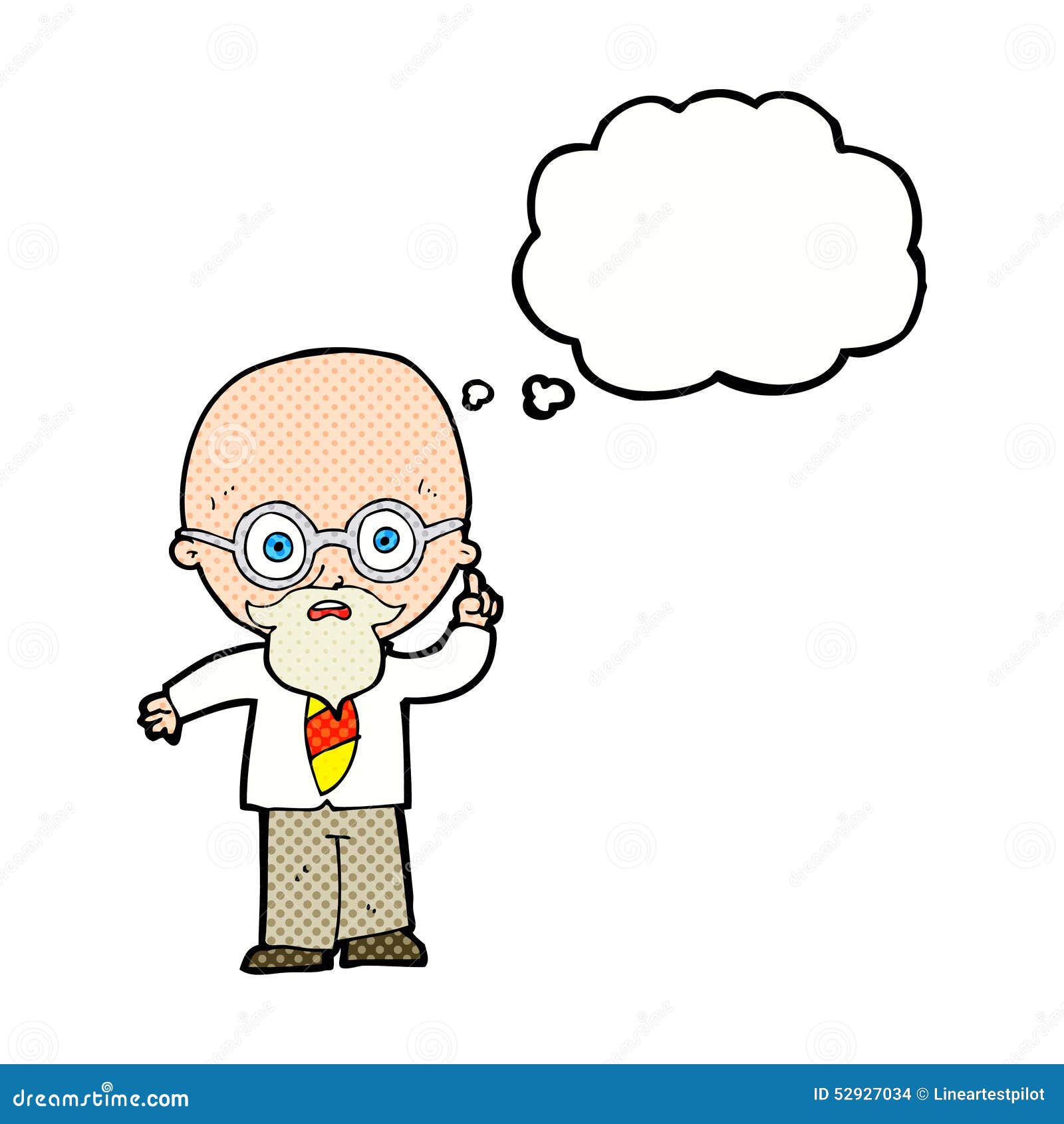 Cartoon Professor with Thought Bubble Stock Illustration - Illustration ...