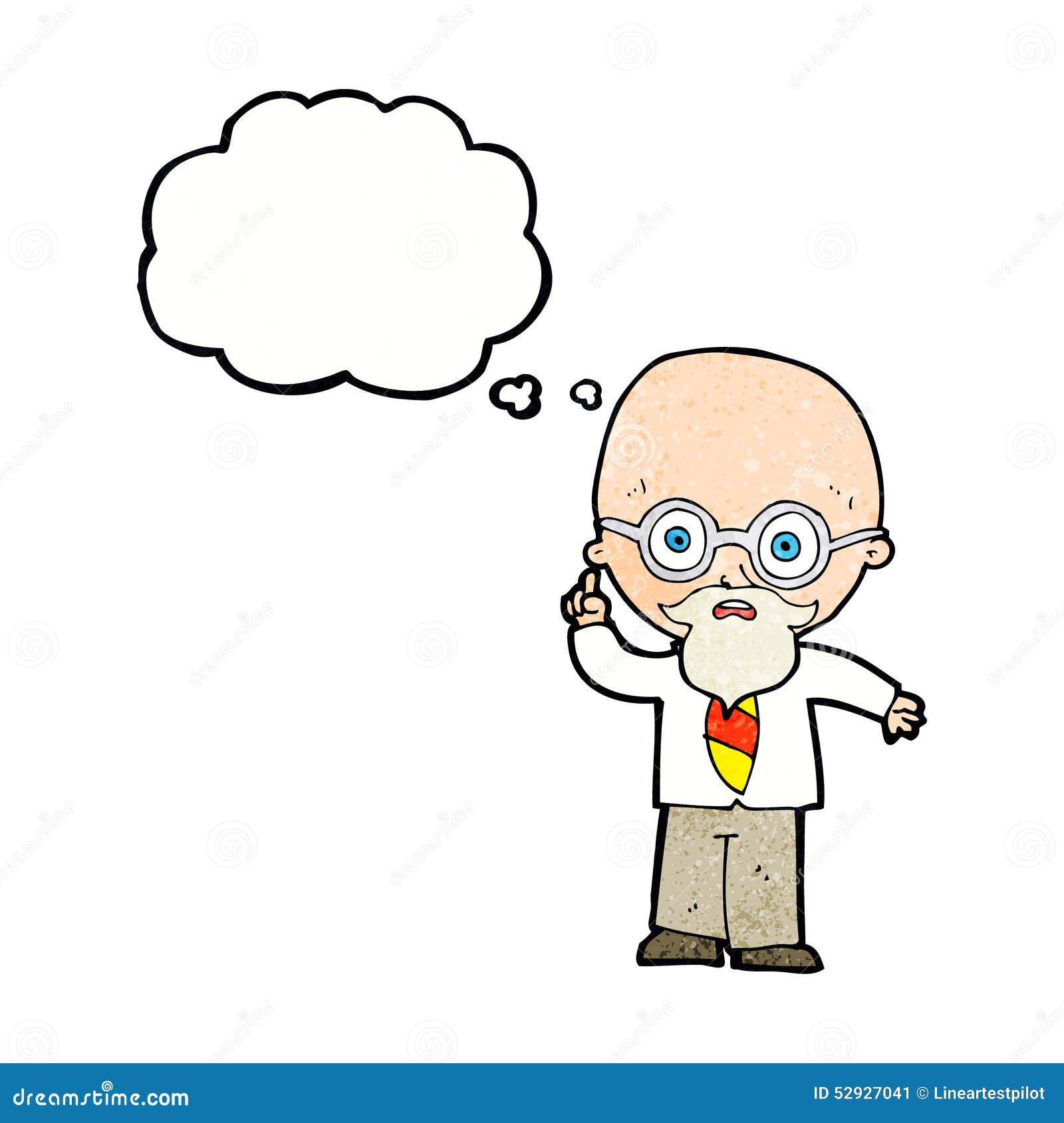 Cartoon Professor with Thought Bubble Stock Illustration - Illustration ...